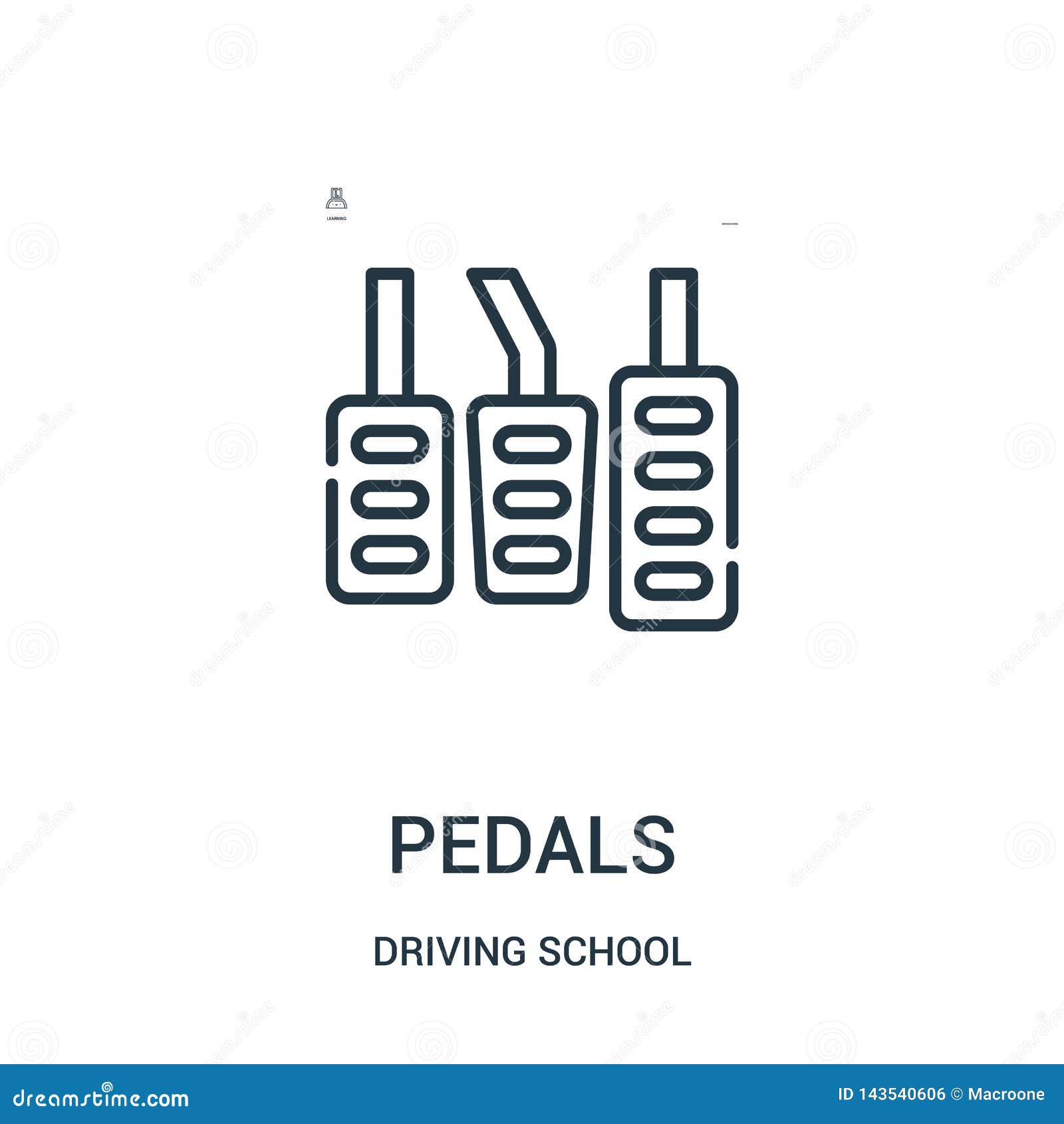 Pedals Icon Vector from Driving School Collection. Thin Line Pedals ...