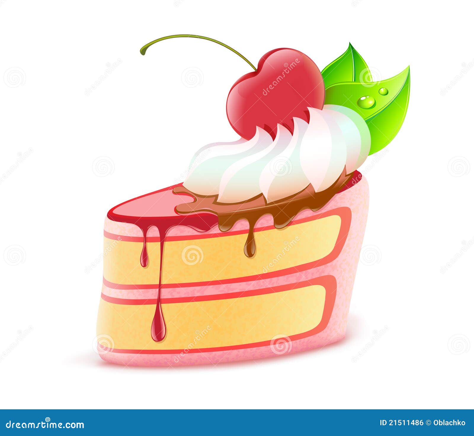 Pedazo de torta ilustración del vector. Ilustración de fresco - 21511486