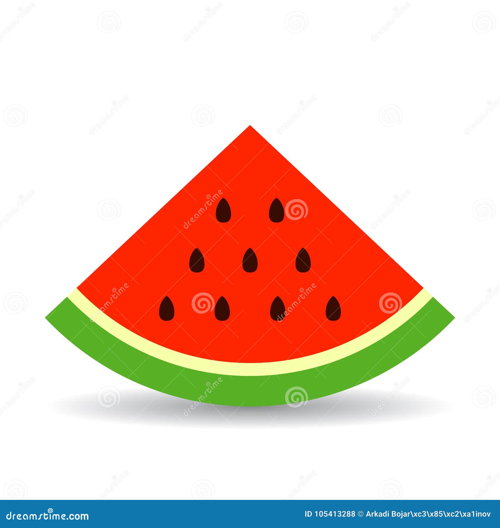 Pedazo Del Triángulo De Icono Del Vector De La Sandía Ilustración del ...