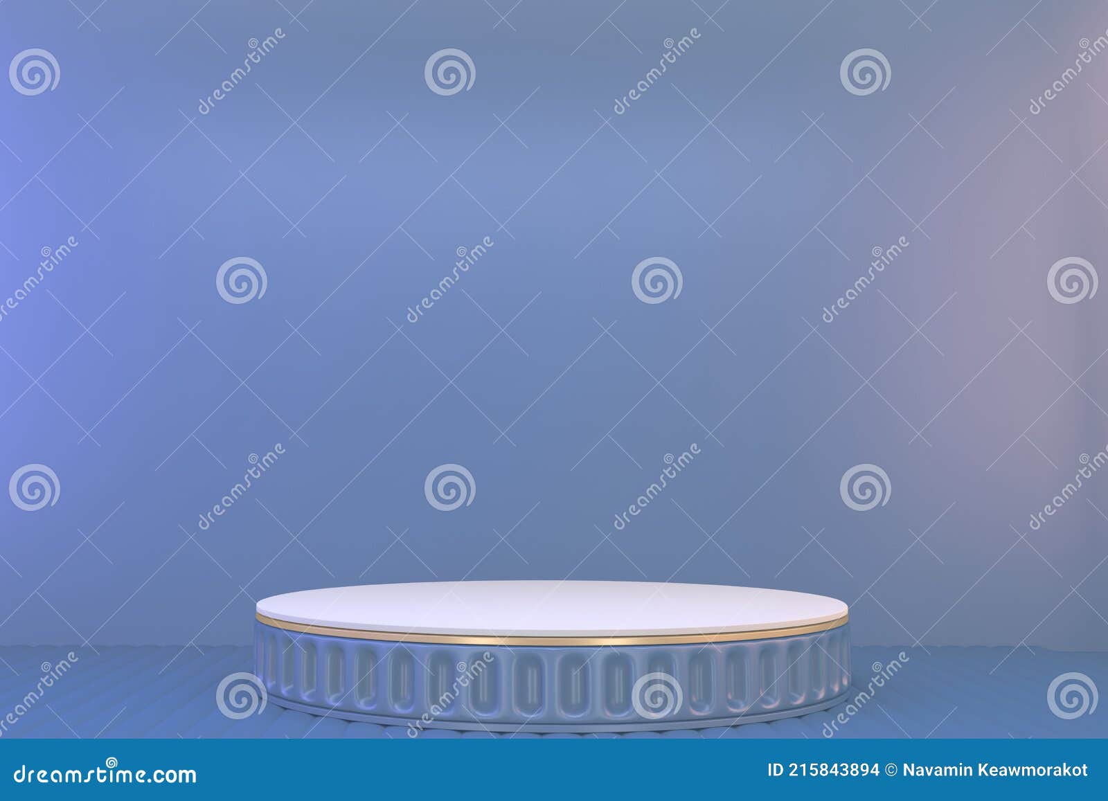Pedestal Blue on Blue Background for the Presentation . 3D Rendering ...