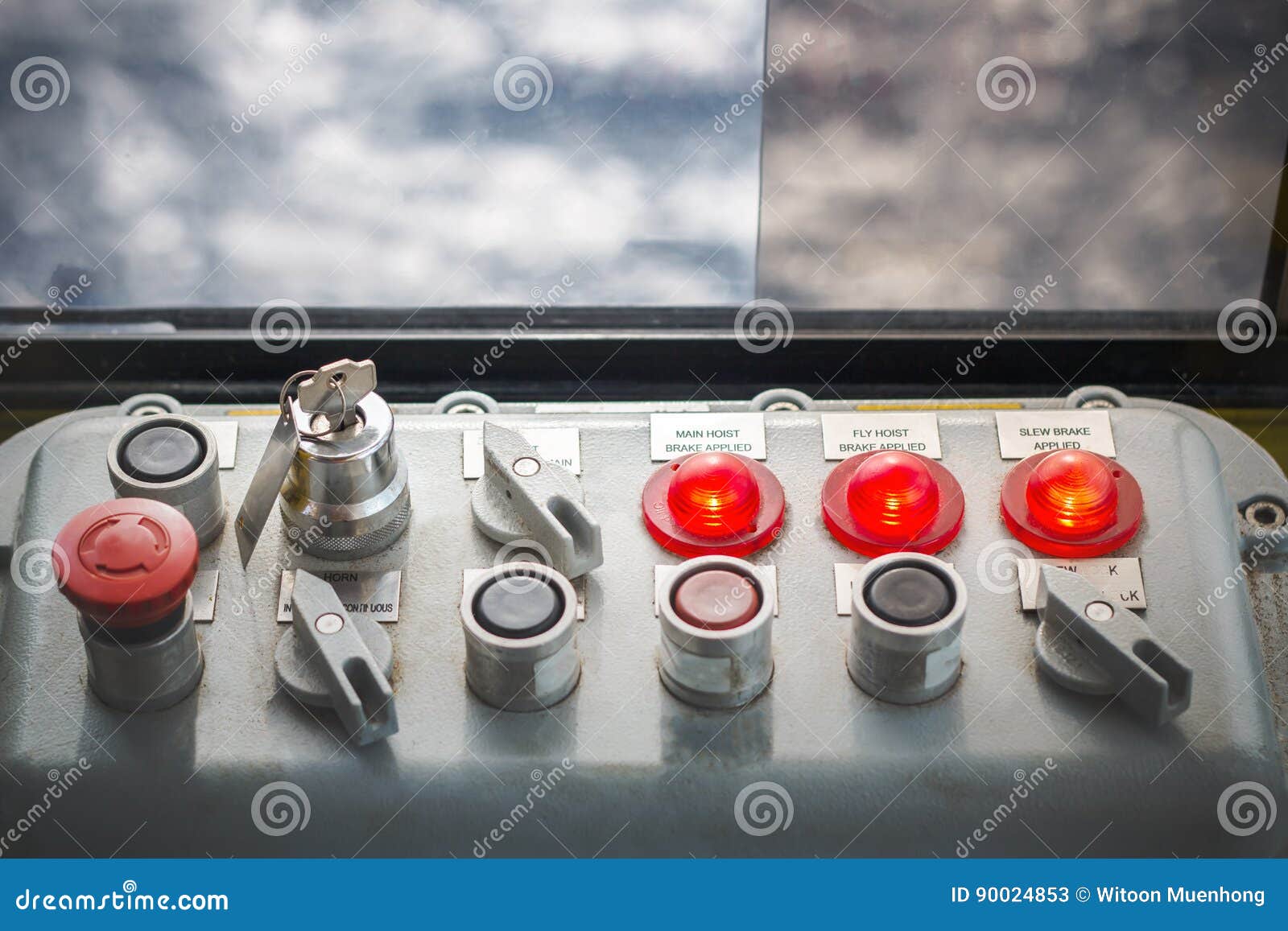 Pedestal Crane Control Panel Stock Image - Image of board, room: 90024853