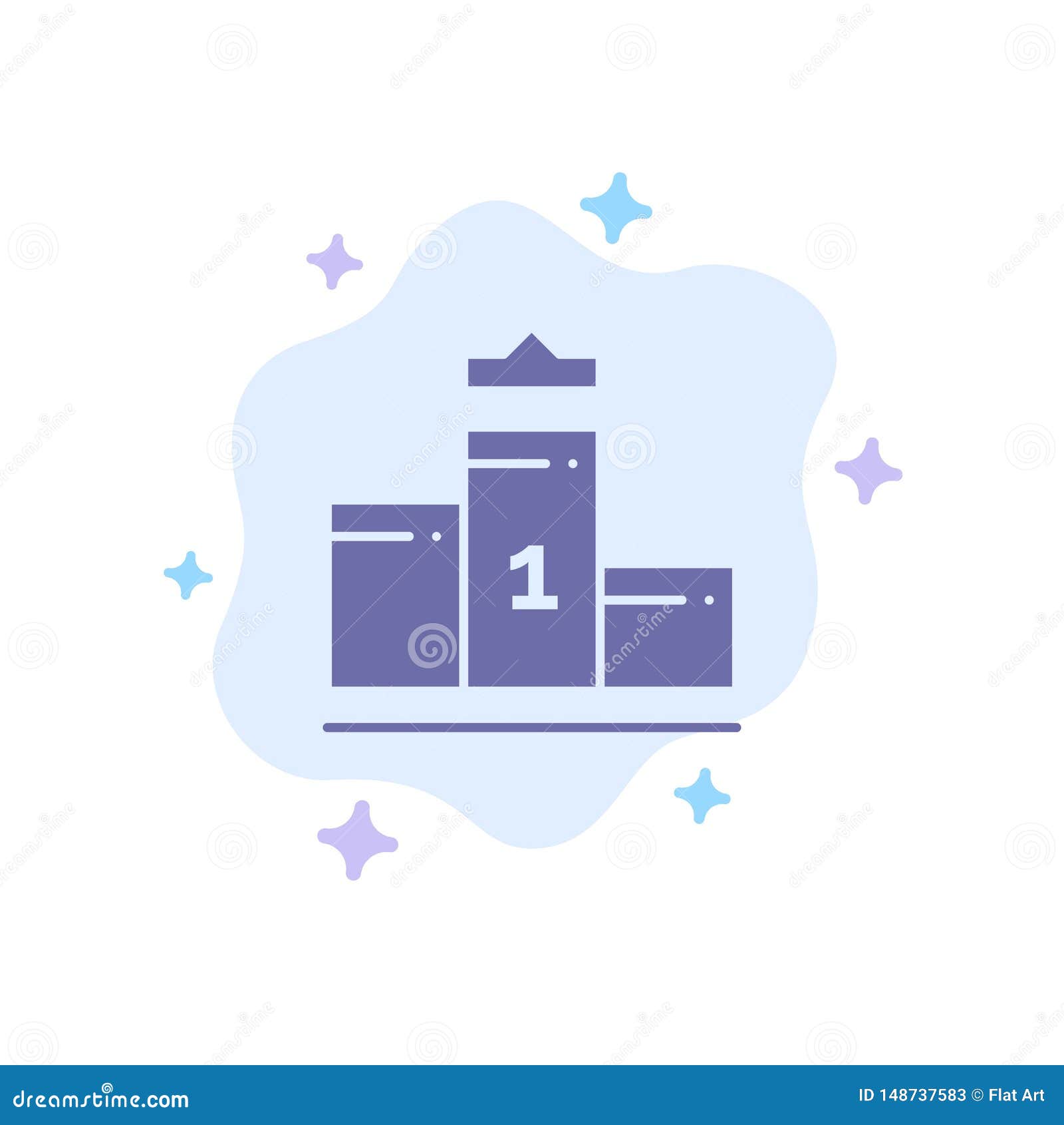 Pedestal, First, First Place, Education Blue Icon on Abstract Cloud ...