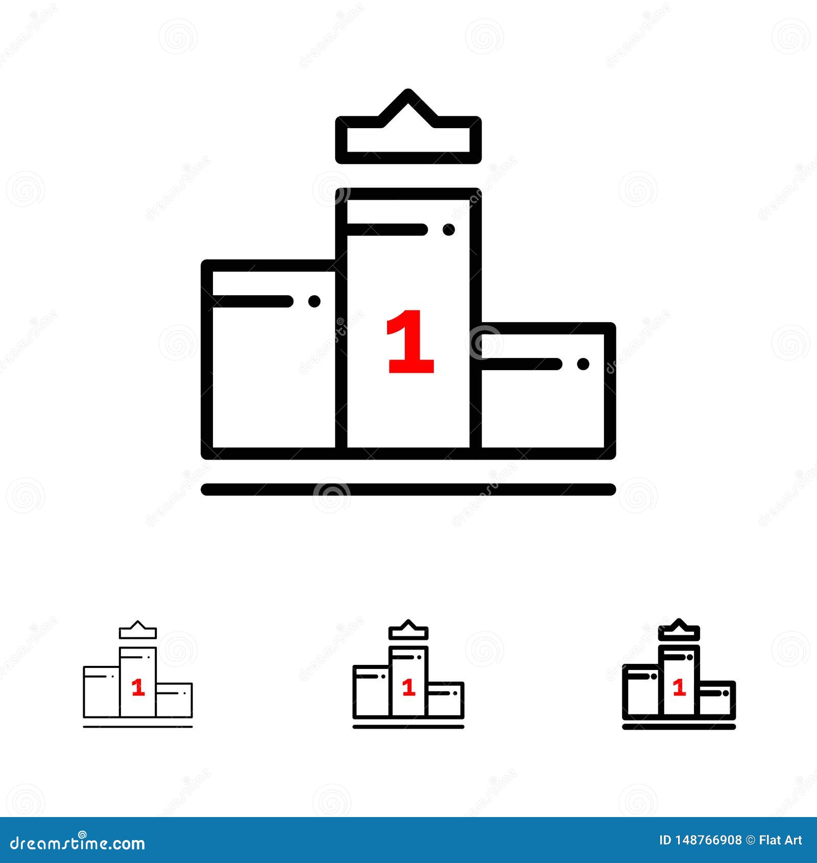 Pedestal, First, First Place, Education Bold and Thin Black Line Icon ...