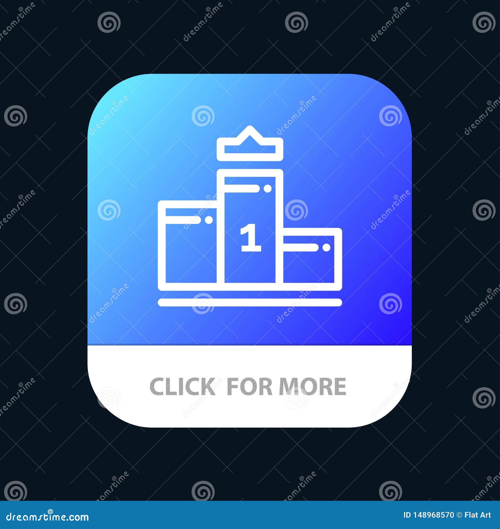Pedestal, First, First Place, Education Mobile App Button. Android and ...