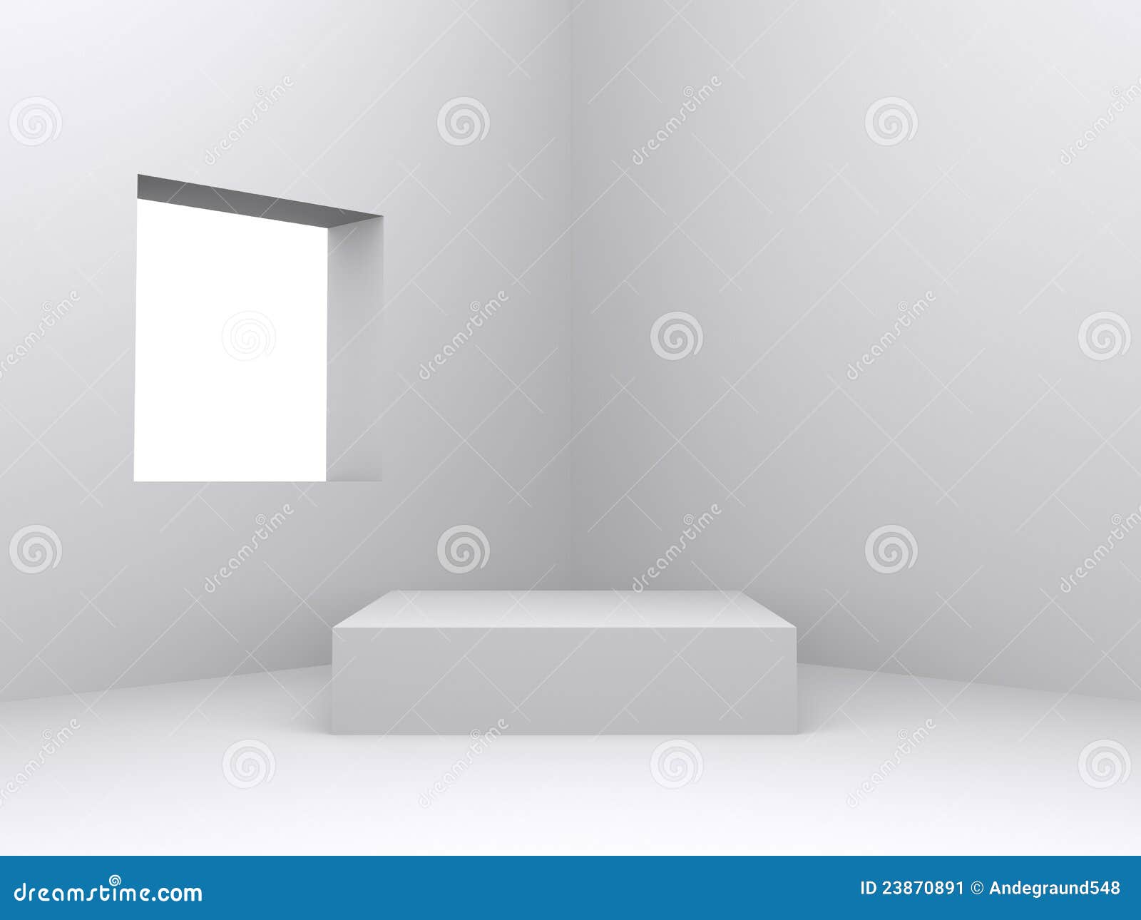 Pedestal Inside Isolated White Room Stock Illustration - Illustration ...