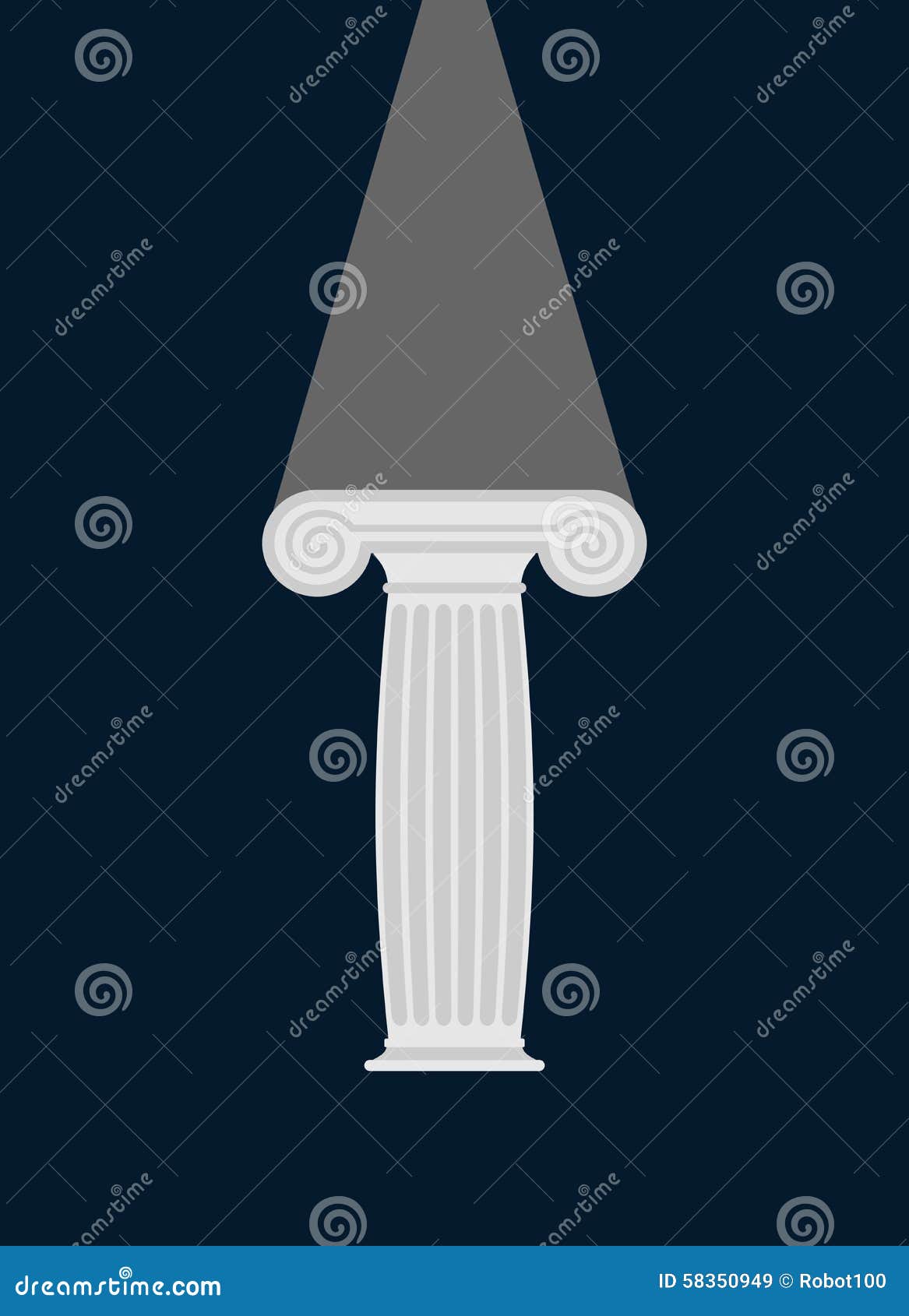 Pedestal. Light in Darkness. Enlightenment. Vector Illustration Stock ...