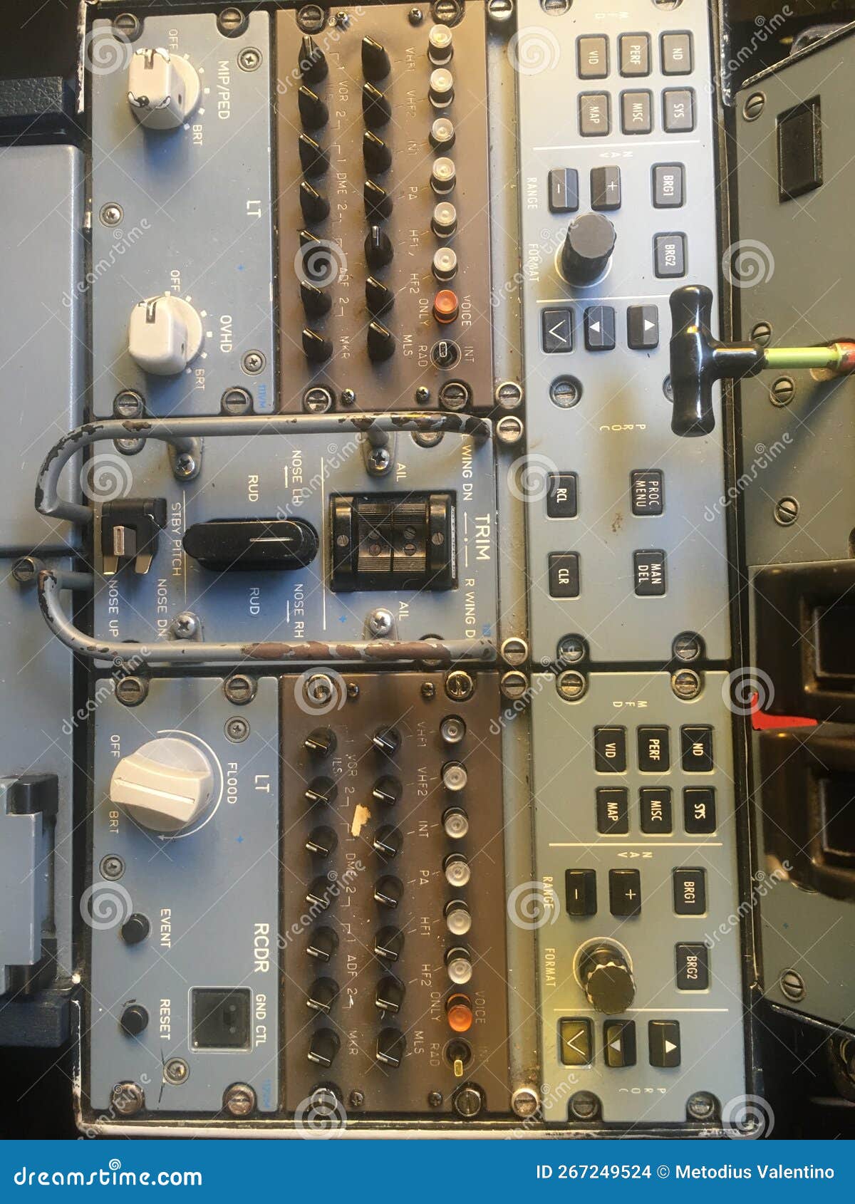 Pedestal and Radio Control Panel ATR 72-600 Stock Photo - Image of ...