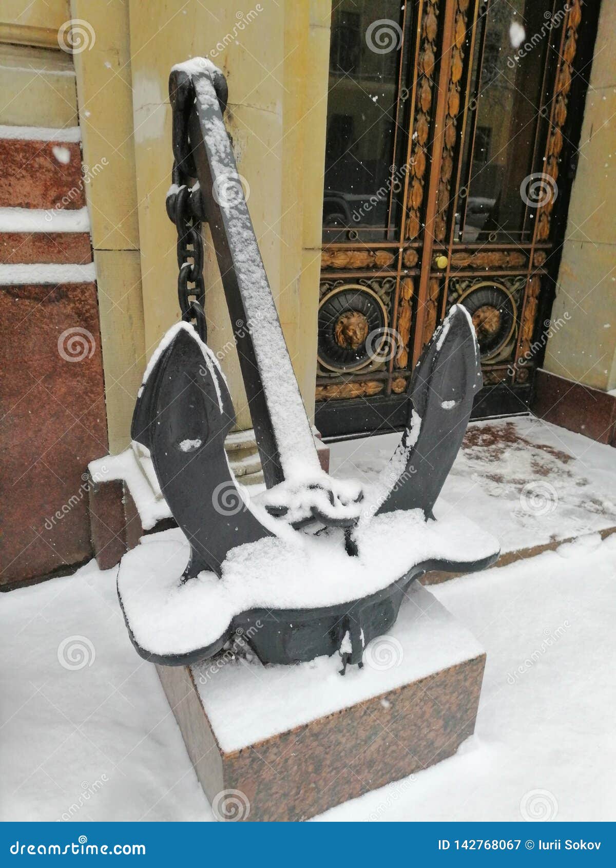 Pedestal of sea anchor stock image. Image of podium - 142768067