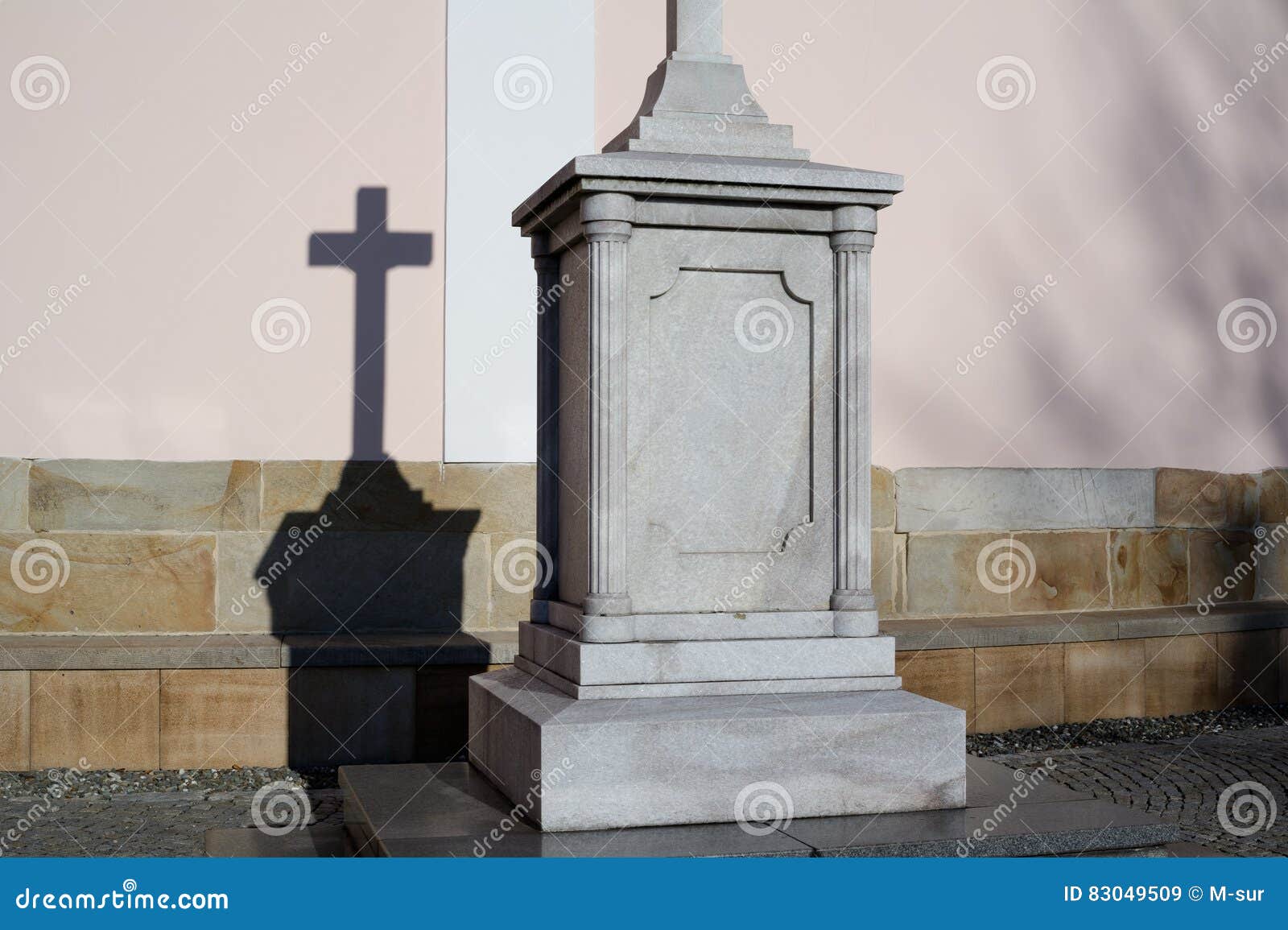 Pedestal and Shadow of Cross Stock Image - Image of gravestone, cross ...