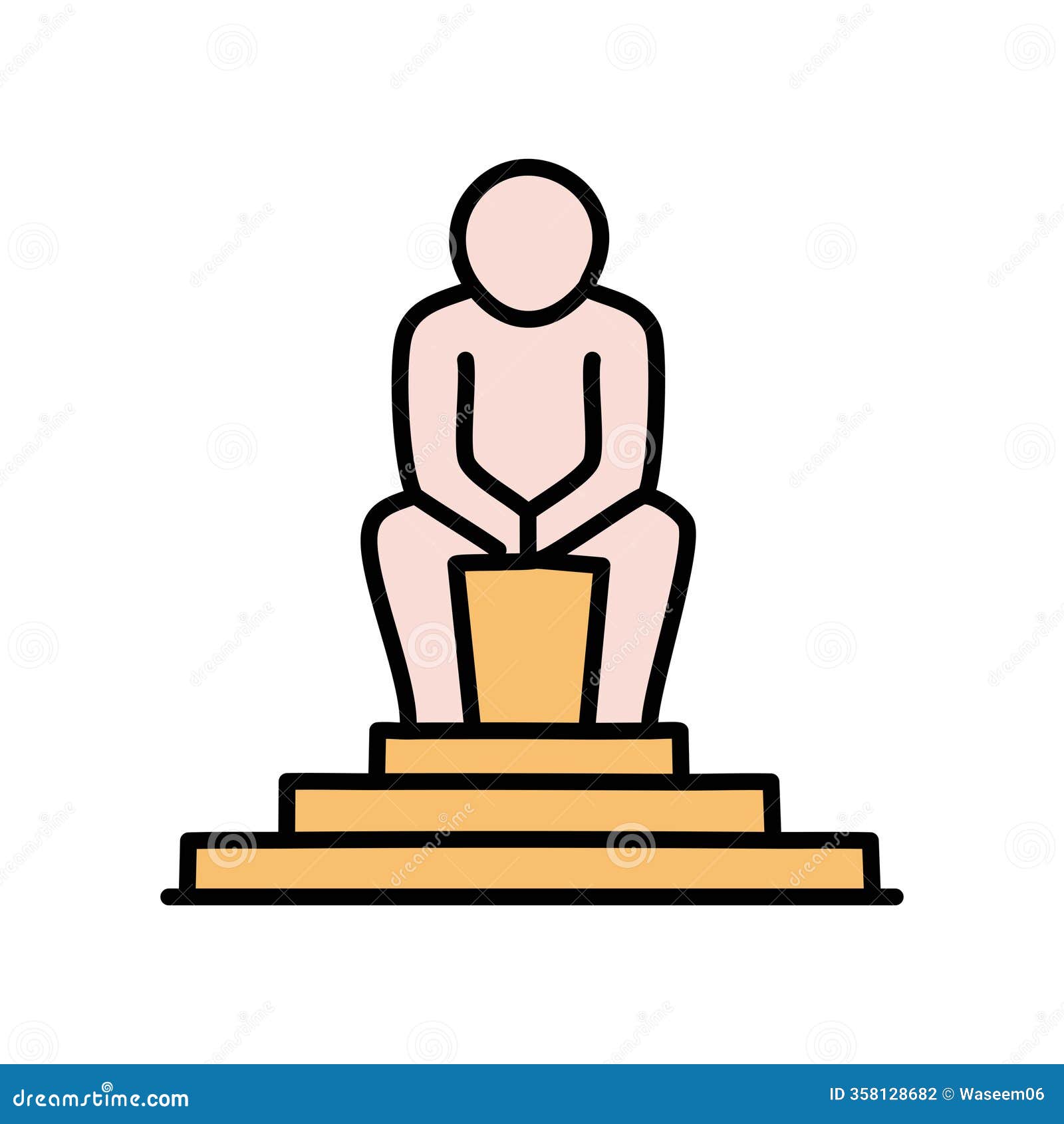 Pedestal Vector Illustration, Filled Design Editable Outline Icon Stock Vector - Illustration of ...