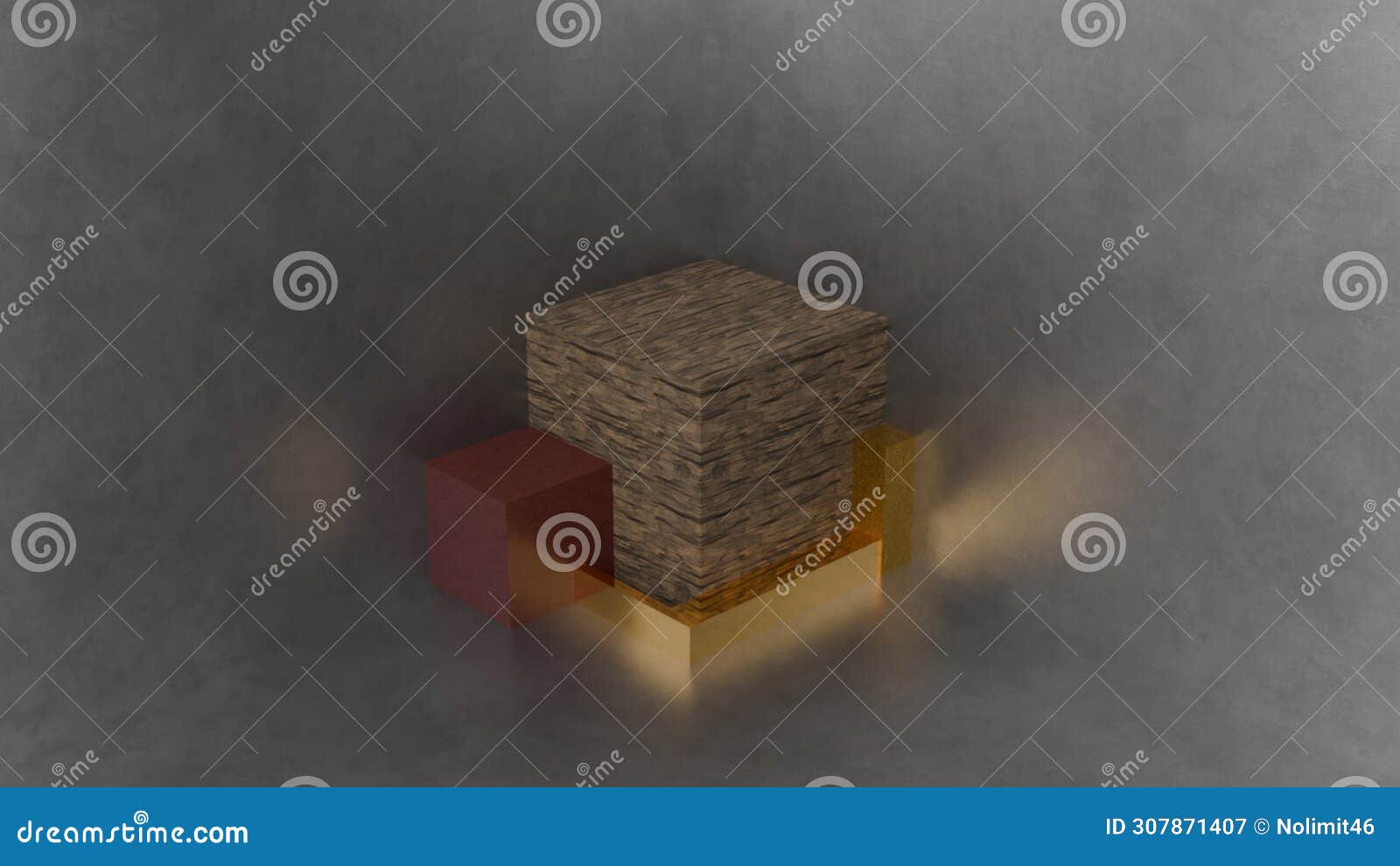 Pedestal with Woods and Gold Blocks Stock Illustration - Illustration ...