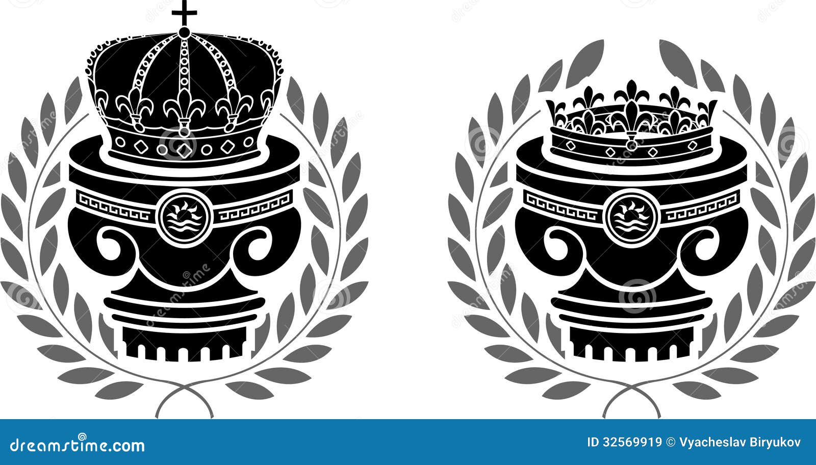 Pedestals Of Roman Helmets Cartoon Vector | CartoonDealer.com #29271911