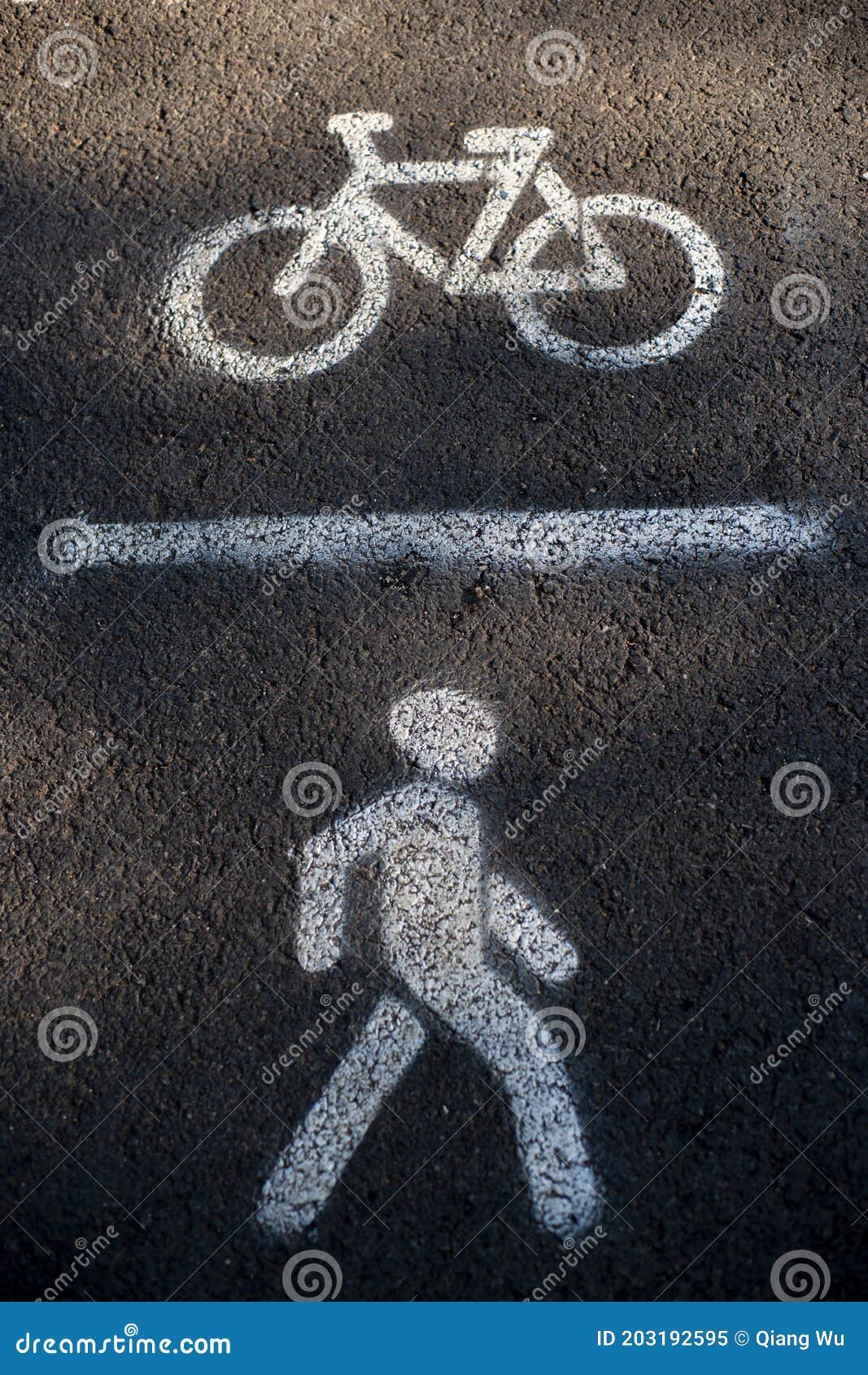 Pedestrian And Bicycle Riders Sharing The Street Lanes With Road ...