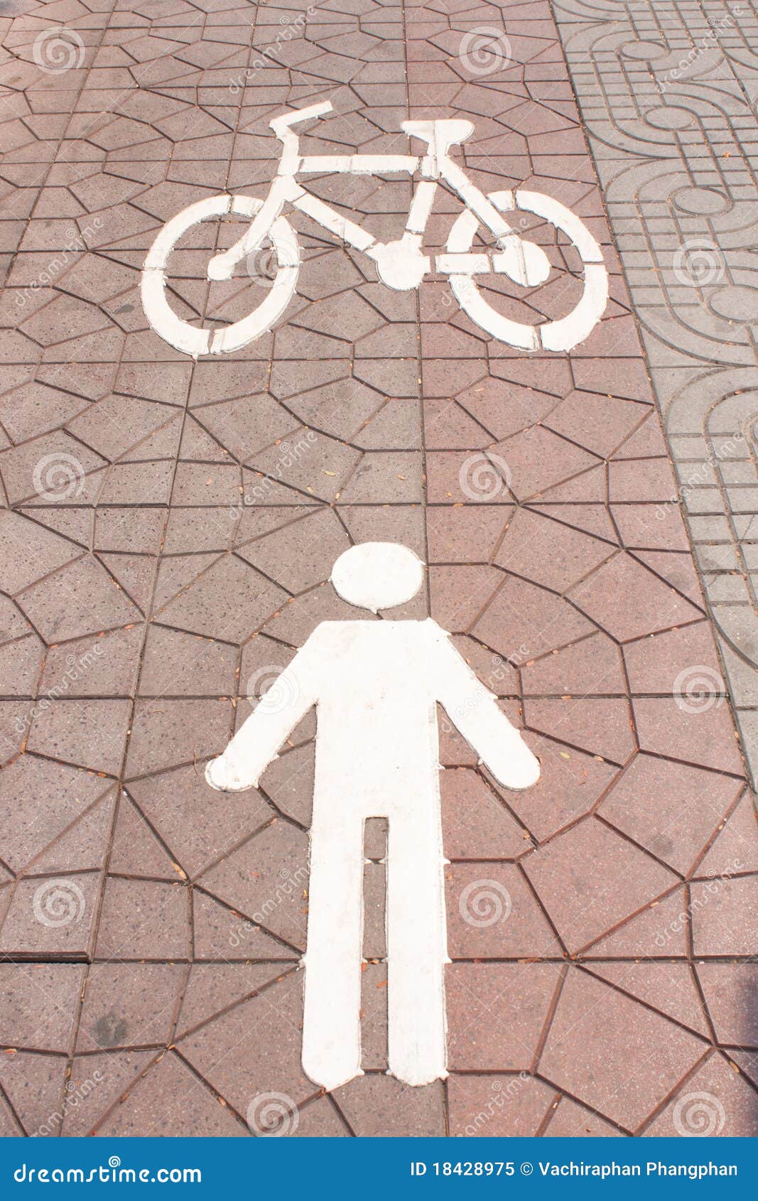 Pedestrian and Bicycle Symbols. Stock Image - Image of pedestrian, park ...