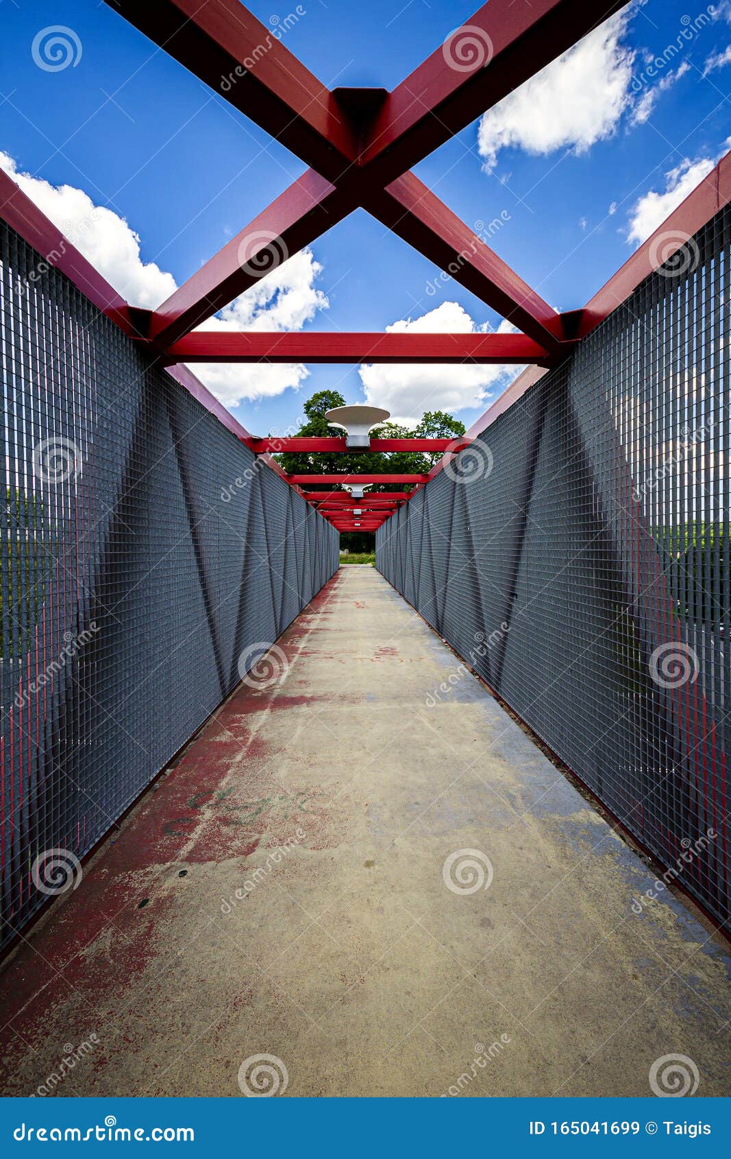 Pedestrian Bridge Across the Road Stock Image - Image of passing ...