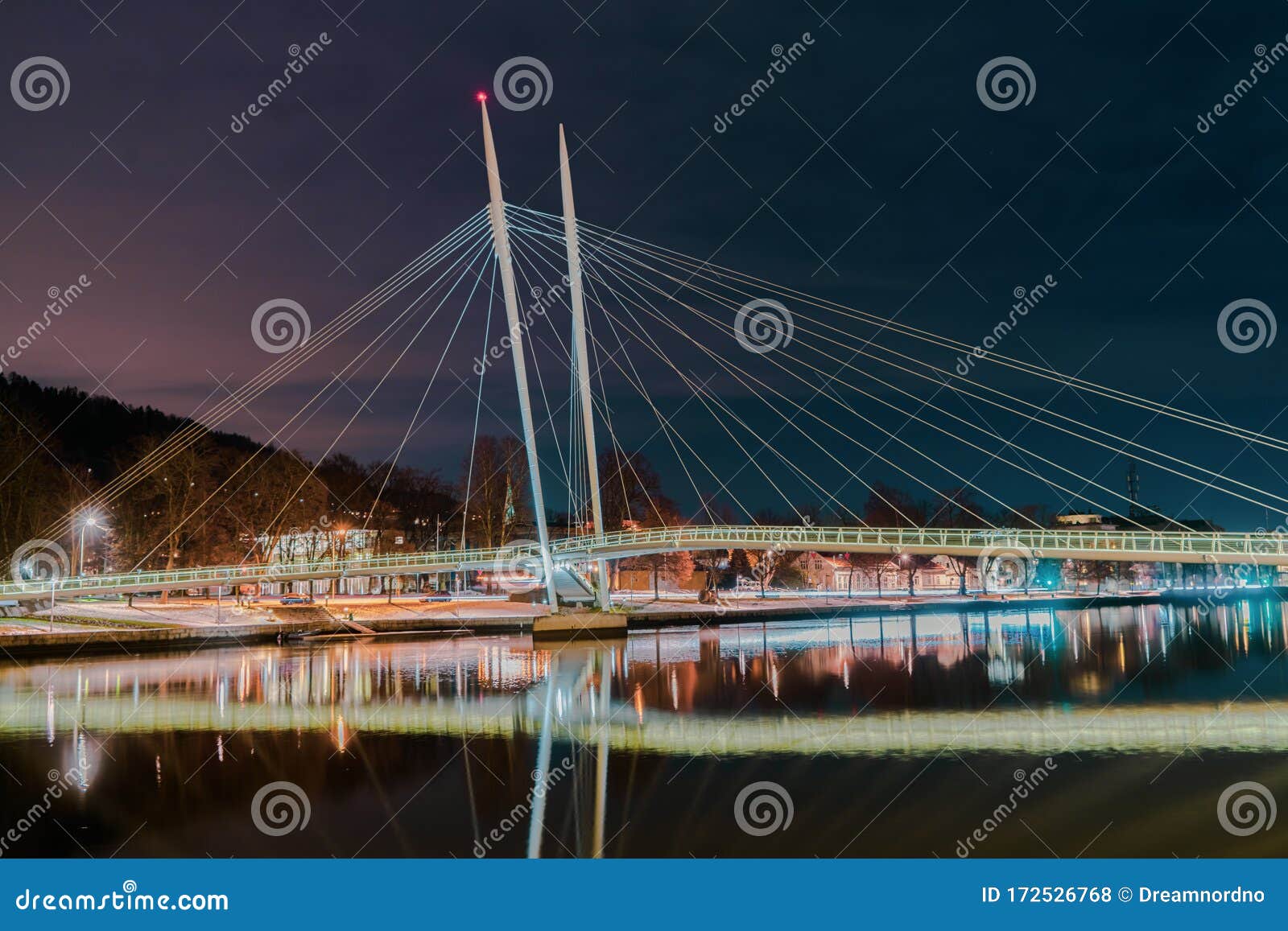 Pedestrian Bridge on the Drammenselva River in Drammen Editorial Stock ...