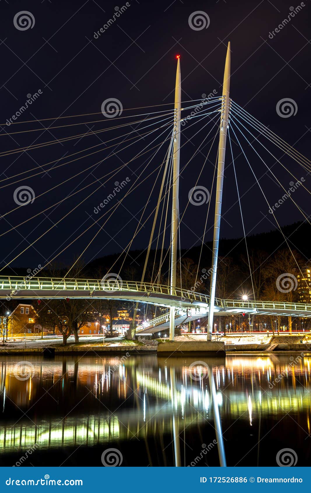 Pedestrian Bridge on the Drammenselva River in Drammen Editorial Photo ...