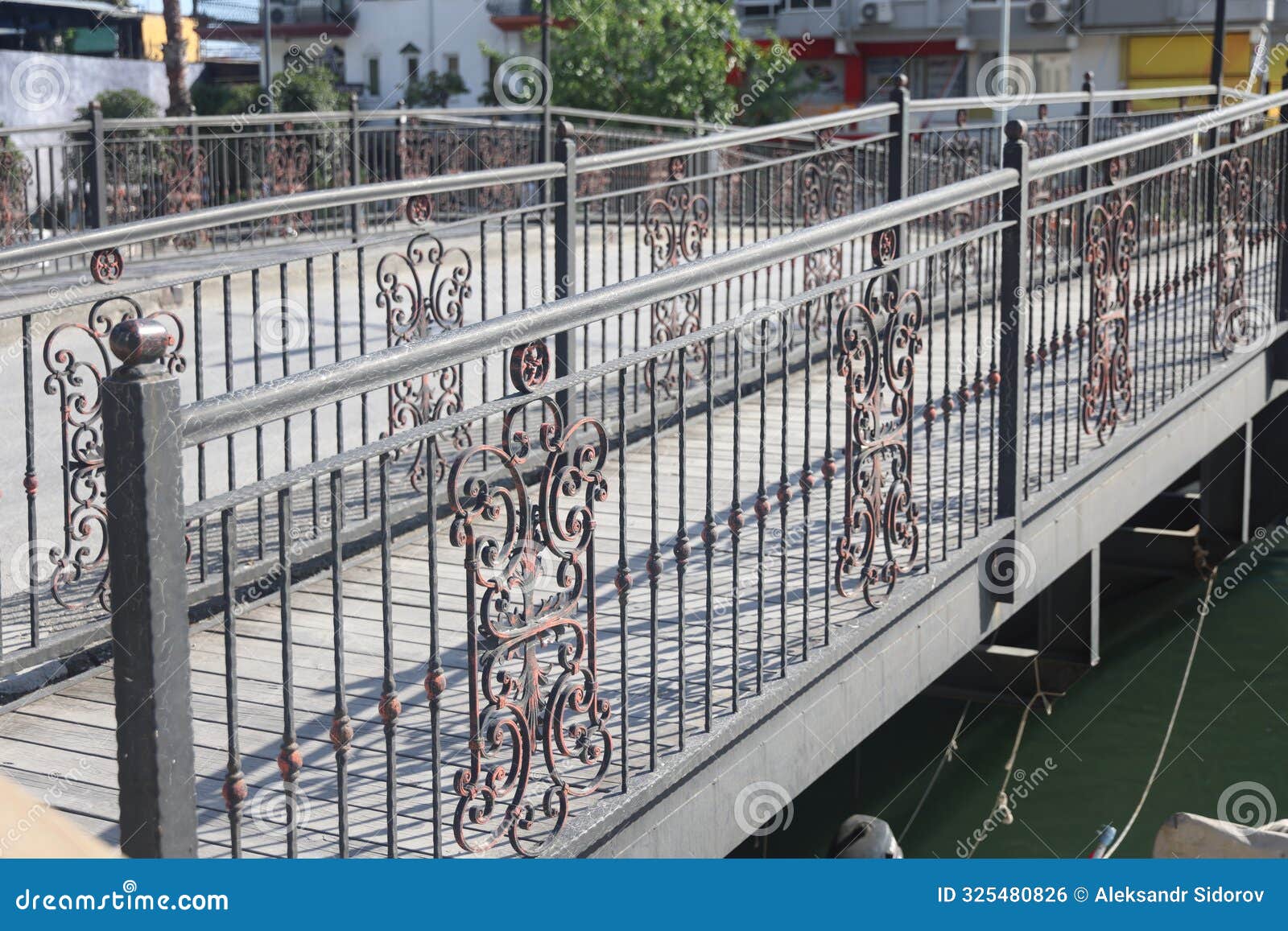 Pedestrian Bridge with Metal Railings, Marmaris, May 2023, 2 Stock ...