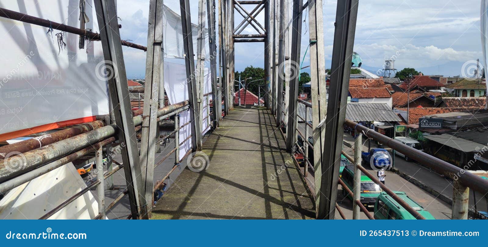 Pedestrian Bridge Over the Bus Editorial Stock Photo - Image of mast ...