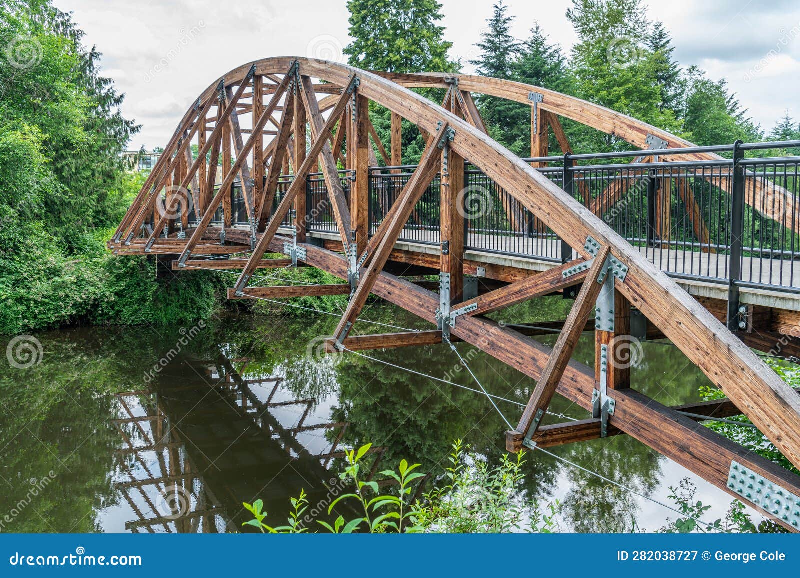 Bothell Pedestrian Bridge 5 Stock Image - Image of travel, wooden ...