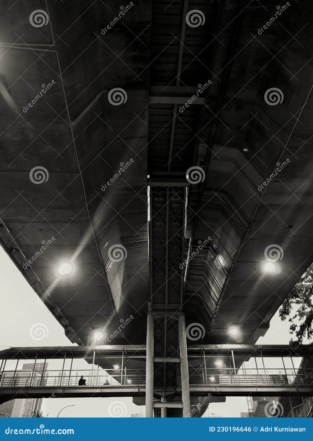 Concrete Construction Under the Flyover Stock Photo - Image of glow ...