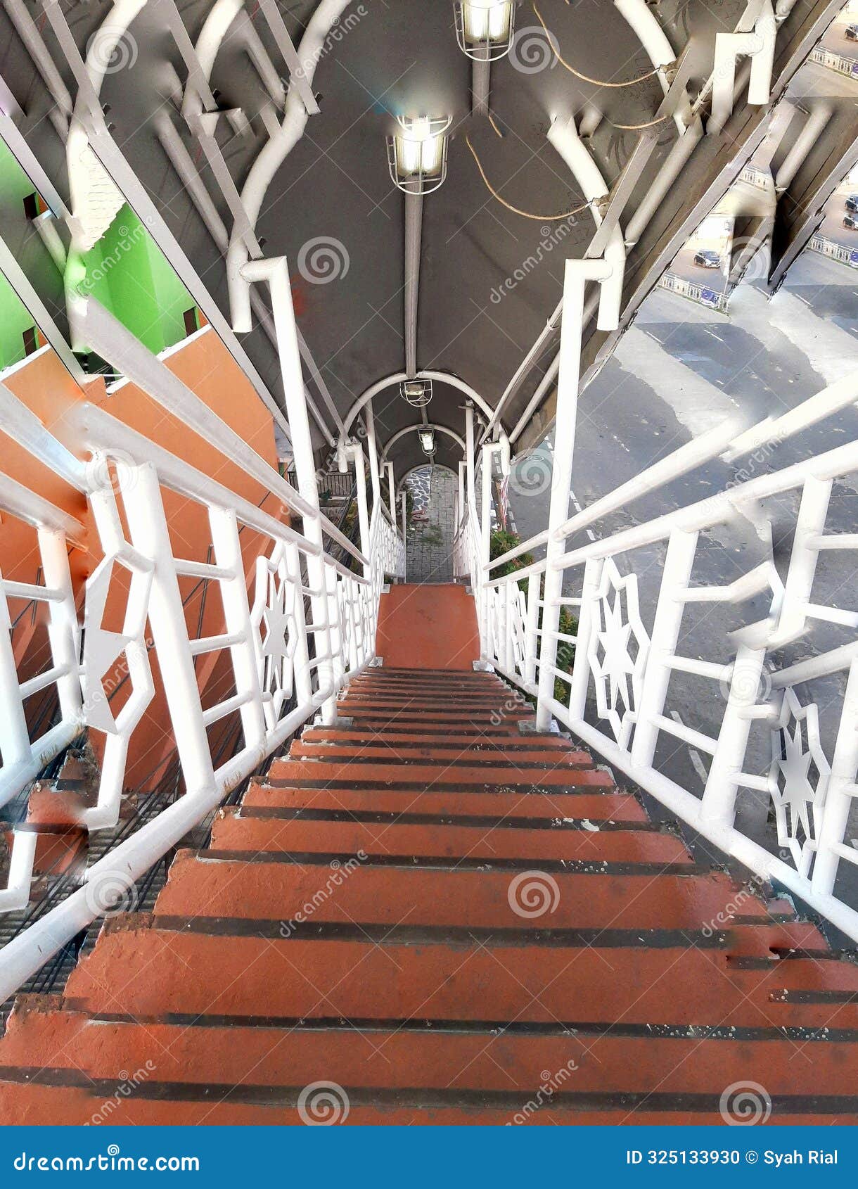 The Pedestrian Bridge Stairs Seen from Above Stock Photo - Image of ...