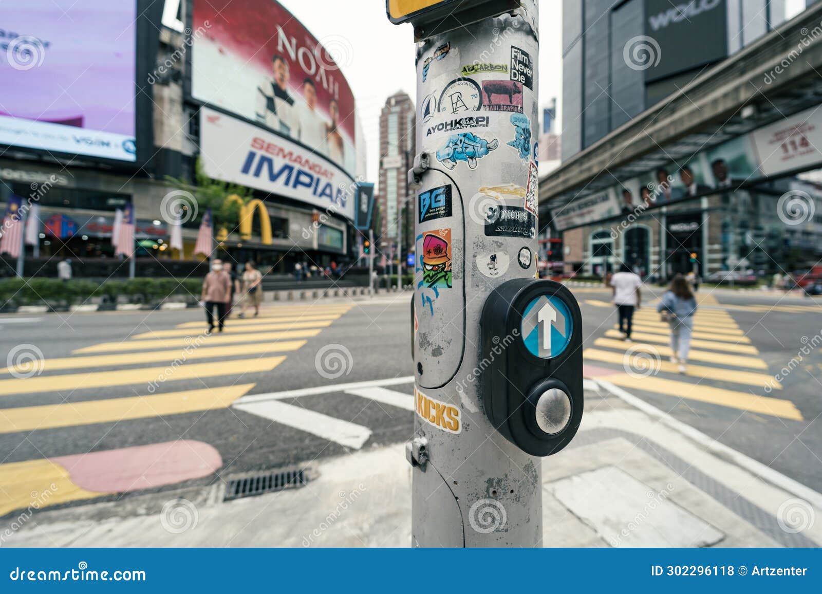 Pedestrian Button or Traffic Light Button at Intersection or Crosswalk Editorial Stock Photo ...
