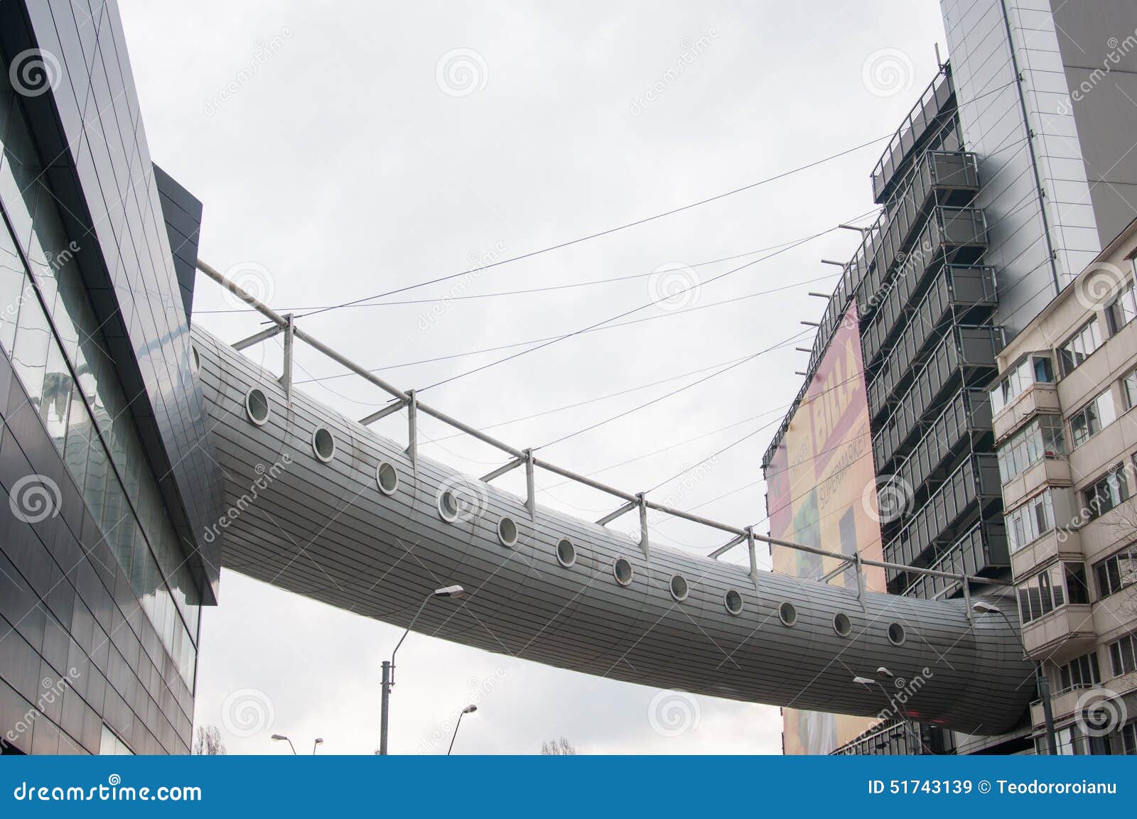 Pedestrian cable bridge editorial stock image. Image of modern - 51743139