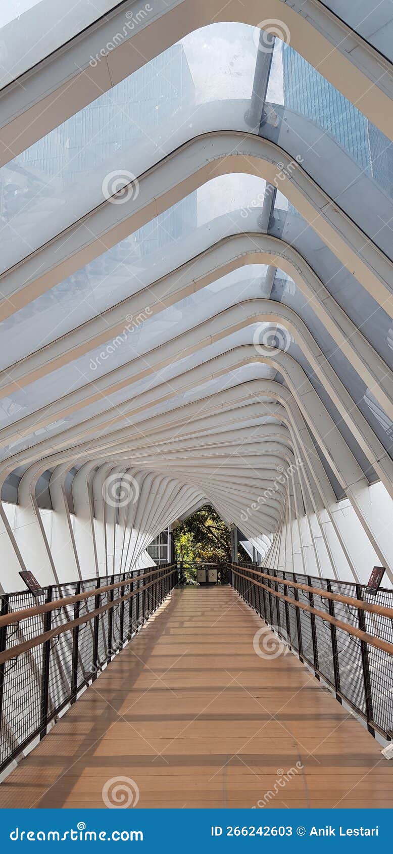 Pedestrian Cross Bridge in Geometrical Design Stock Image - Image of ...