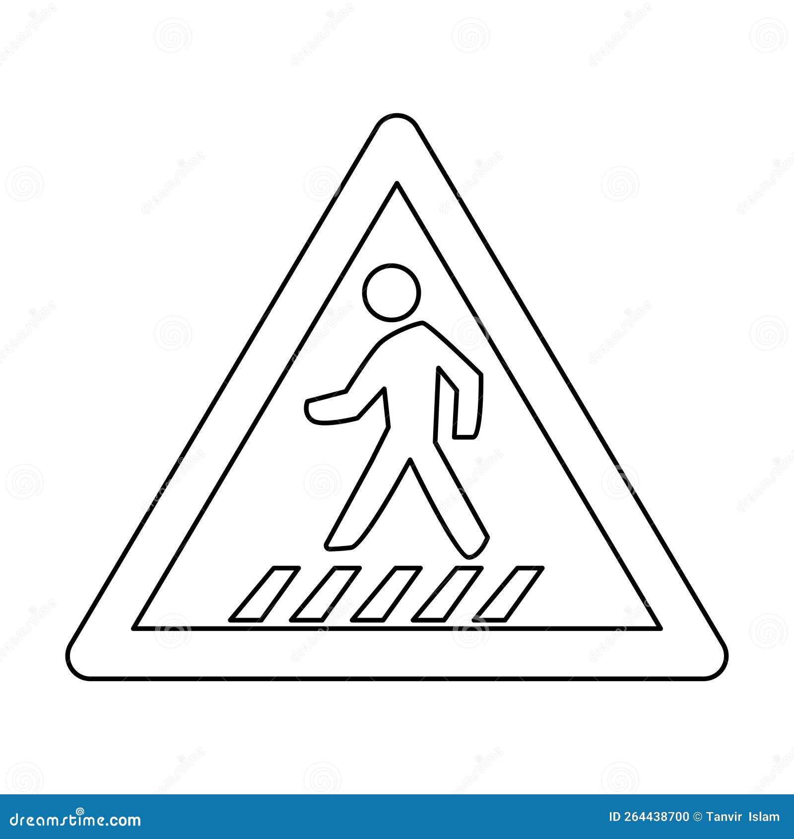 Pedestrian Crossing Ahead Sign Stock Vector - Illustration of warning ...
