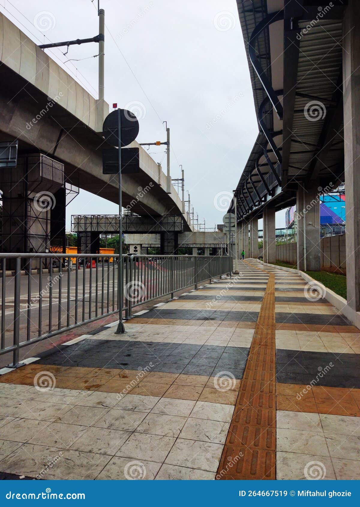 Pedestrian and Crossing Bridge Stock Image - Image of construction ...