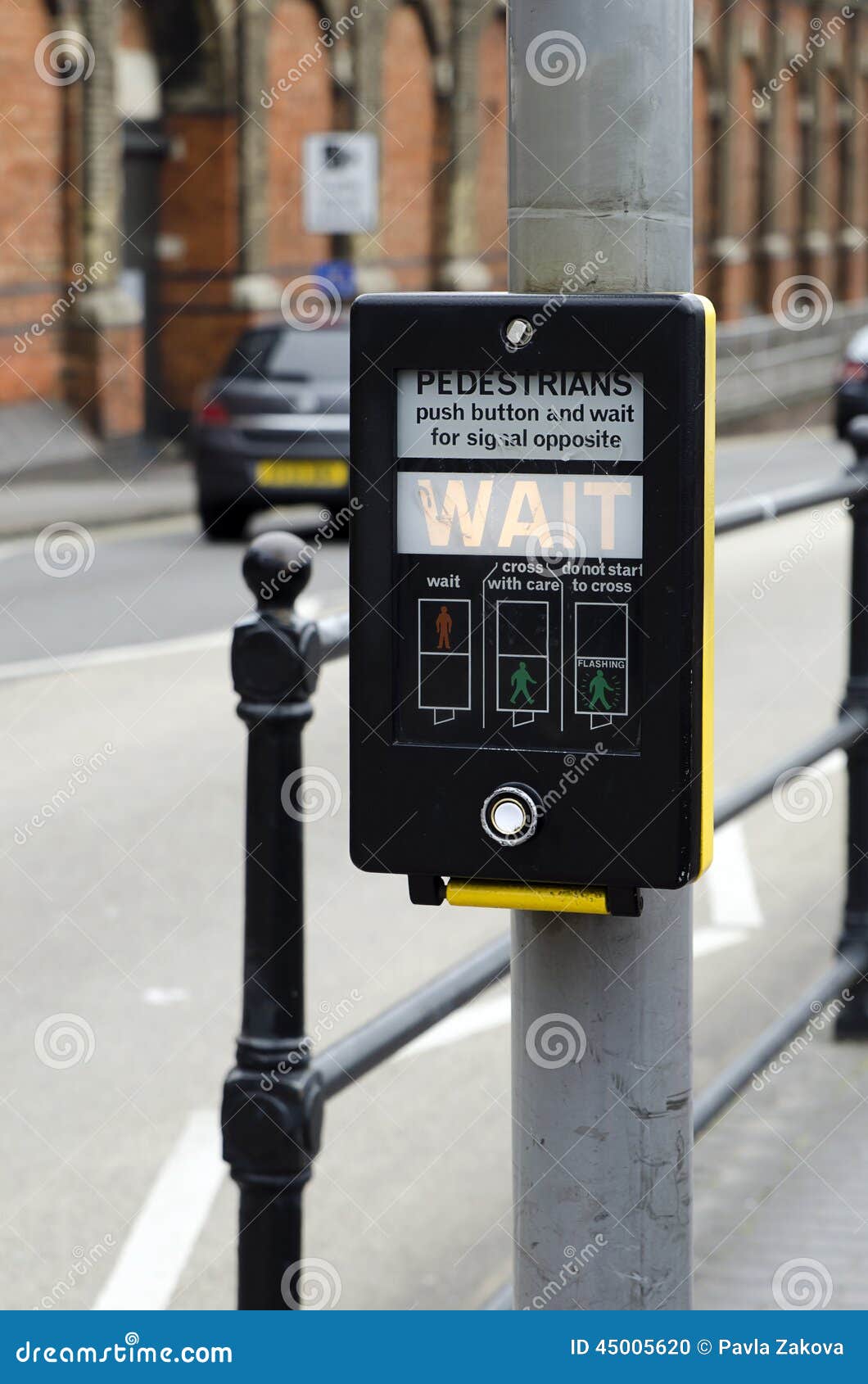 Pedestrian crossing button stock photo. Image of white - 45005620
