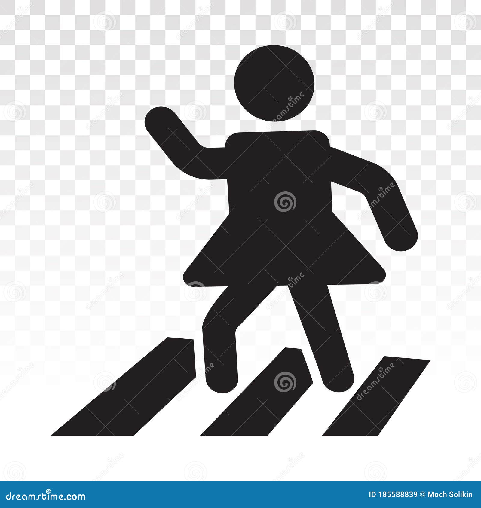 Pedestrian Crossing / Crosswalk Flat Icon for Apps or Website Stock ...