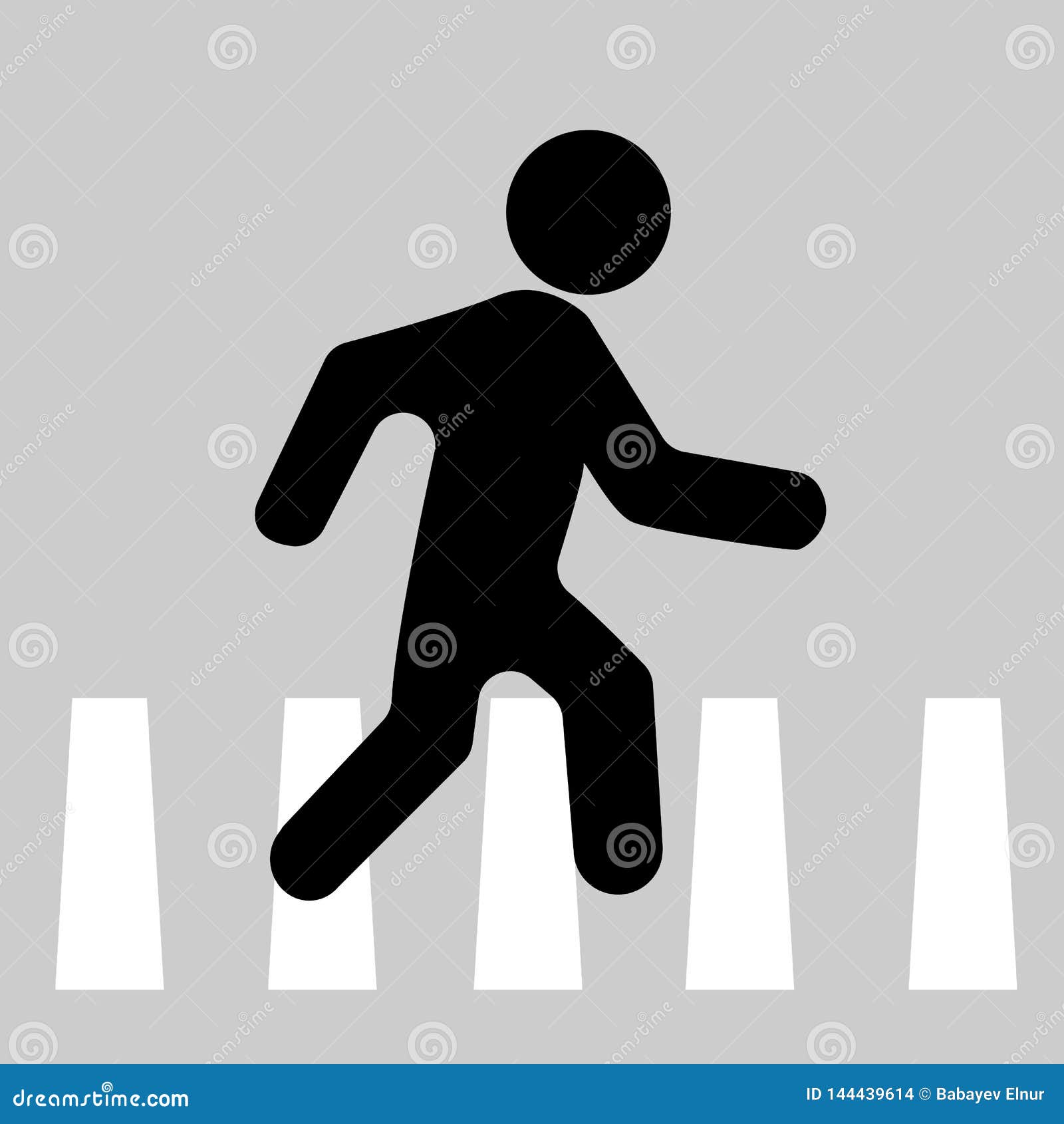 Pedestrian Crossing - Crosswalk Flat Icon Symbol. Isolated on White ...