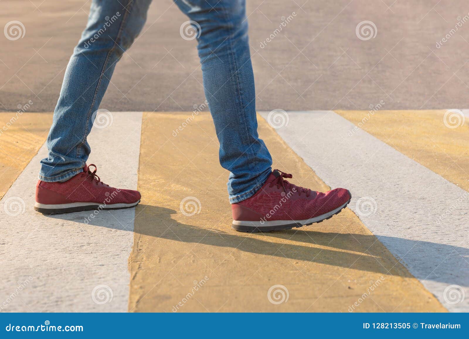 Pedestrian Crossing Crosswalk by the Rules of Traffic Code. Stock Image ...