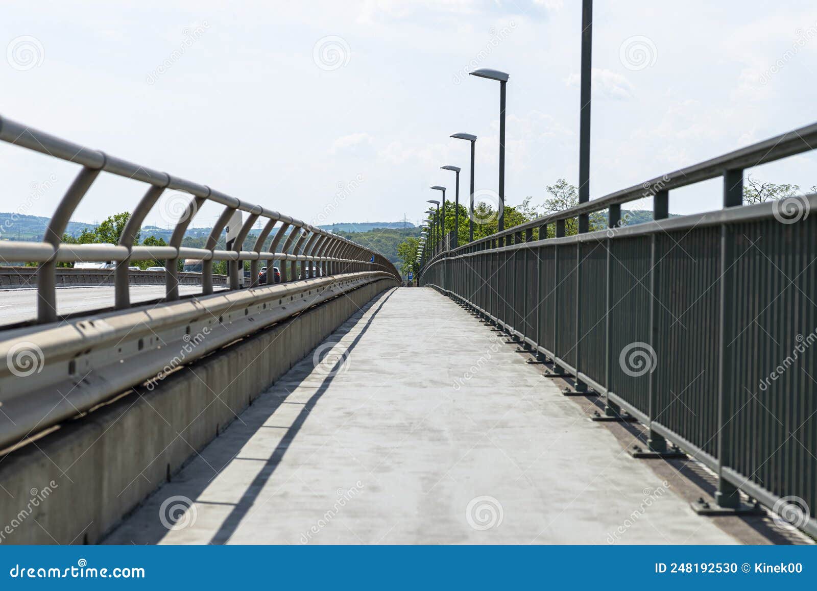Pedestrian Crossing on the Highway Bridge Over the River in West ...