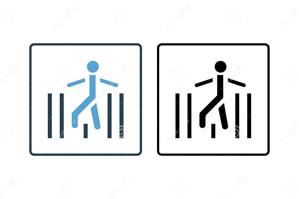 Pedestrian Crossing Icon. Icon Related To Traffic. Solid Icon Style ...
