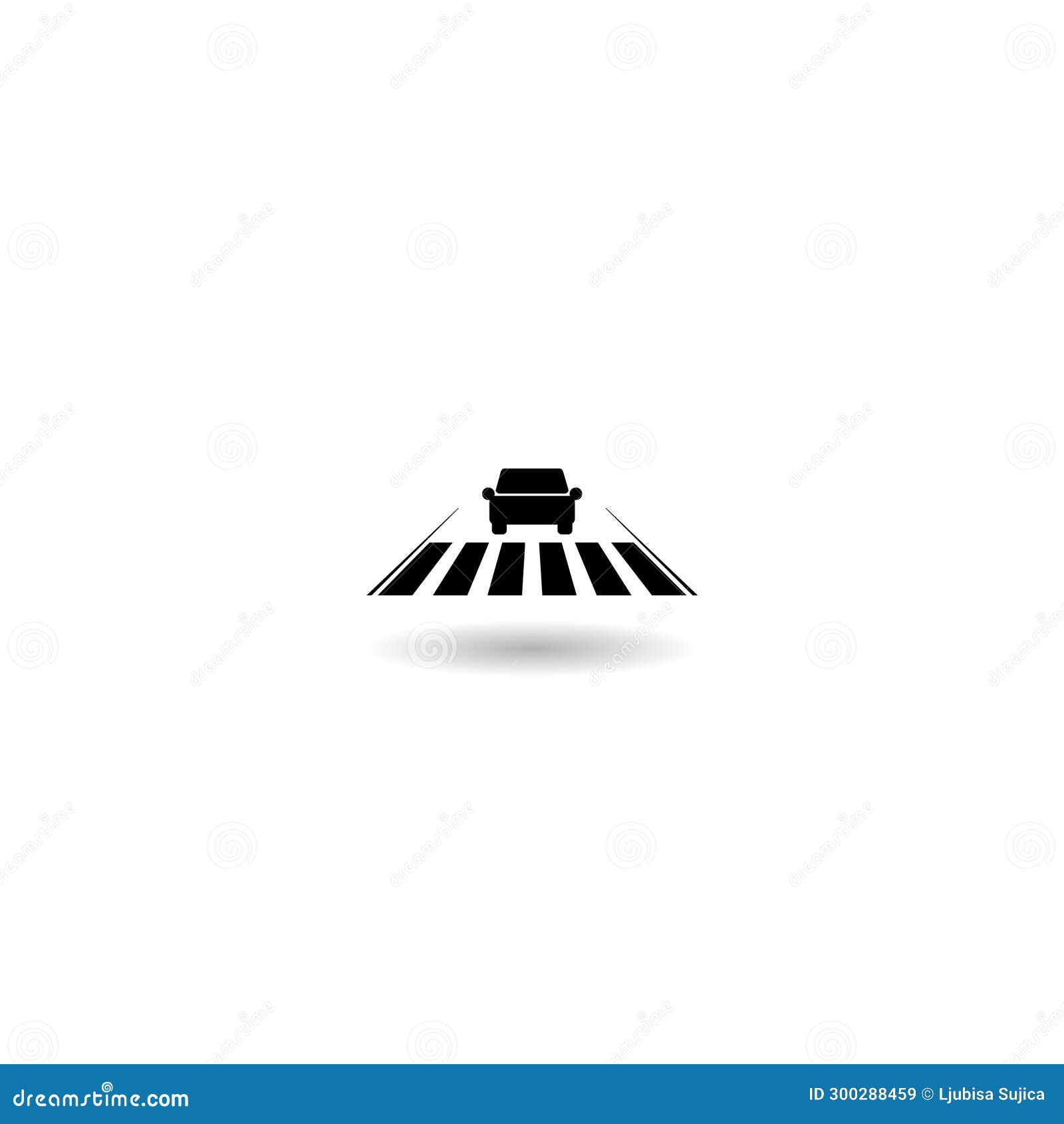 Pedestrian Crossing Icon with Shadow Stock Illustration - Illustration ...