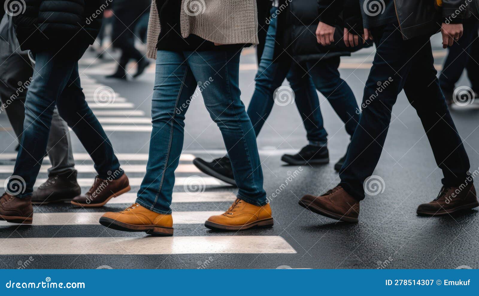 Pedestrian Crossing People Feet Generative Ai Stock Illustration ...