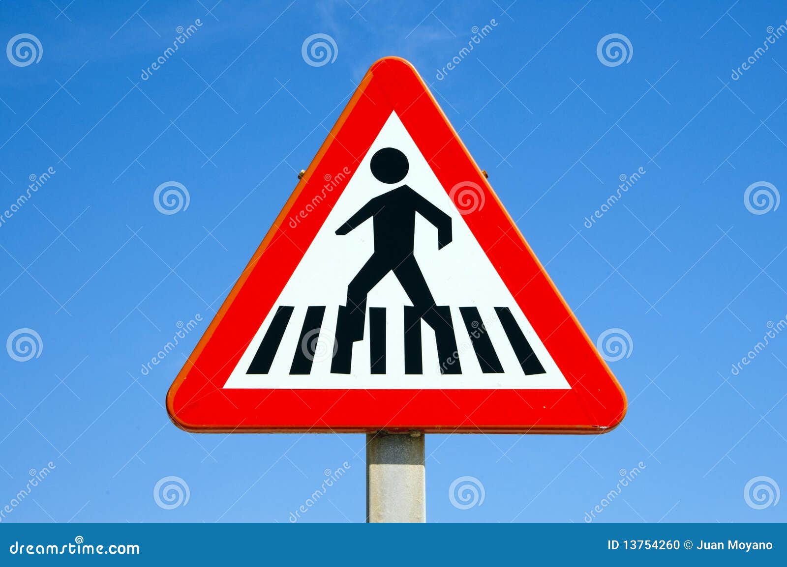Pedestrian crossing sign stock photo. Image of object - 13754260