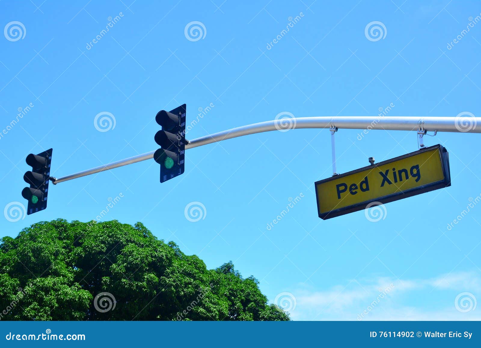 Pedestrian Crossing with Stop Light Stock Photo - Image of illuminate ...
