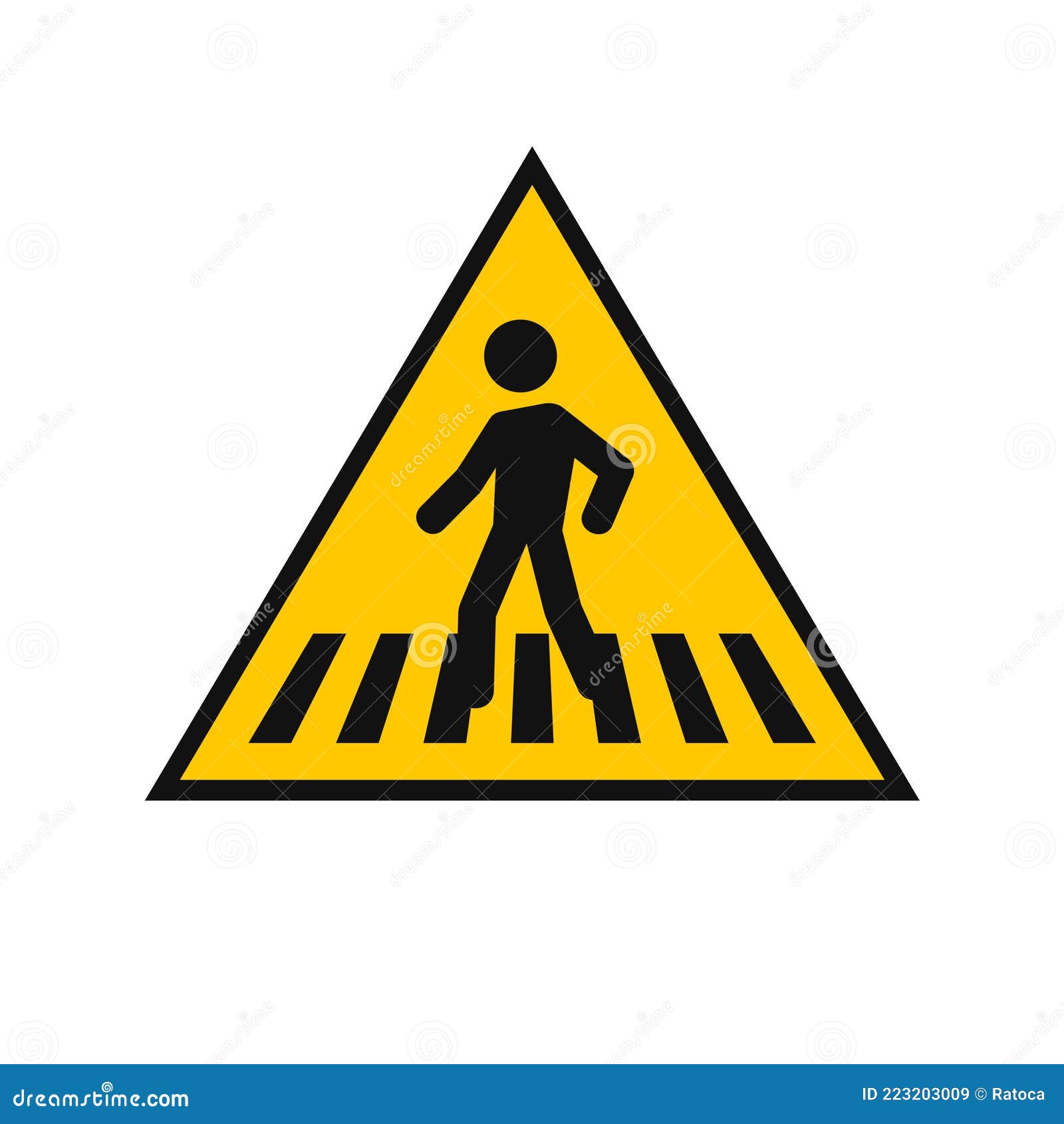 Pedestrian crossing symbol stock vector. Illustration of icon - 223203009