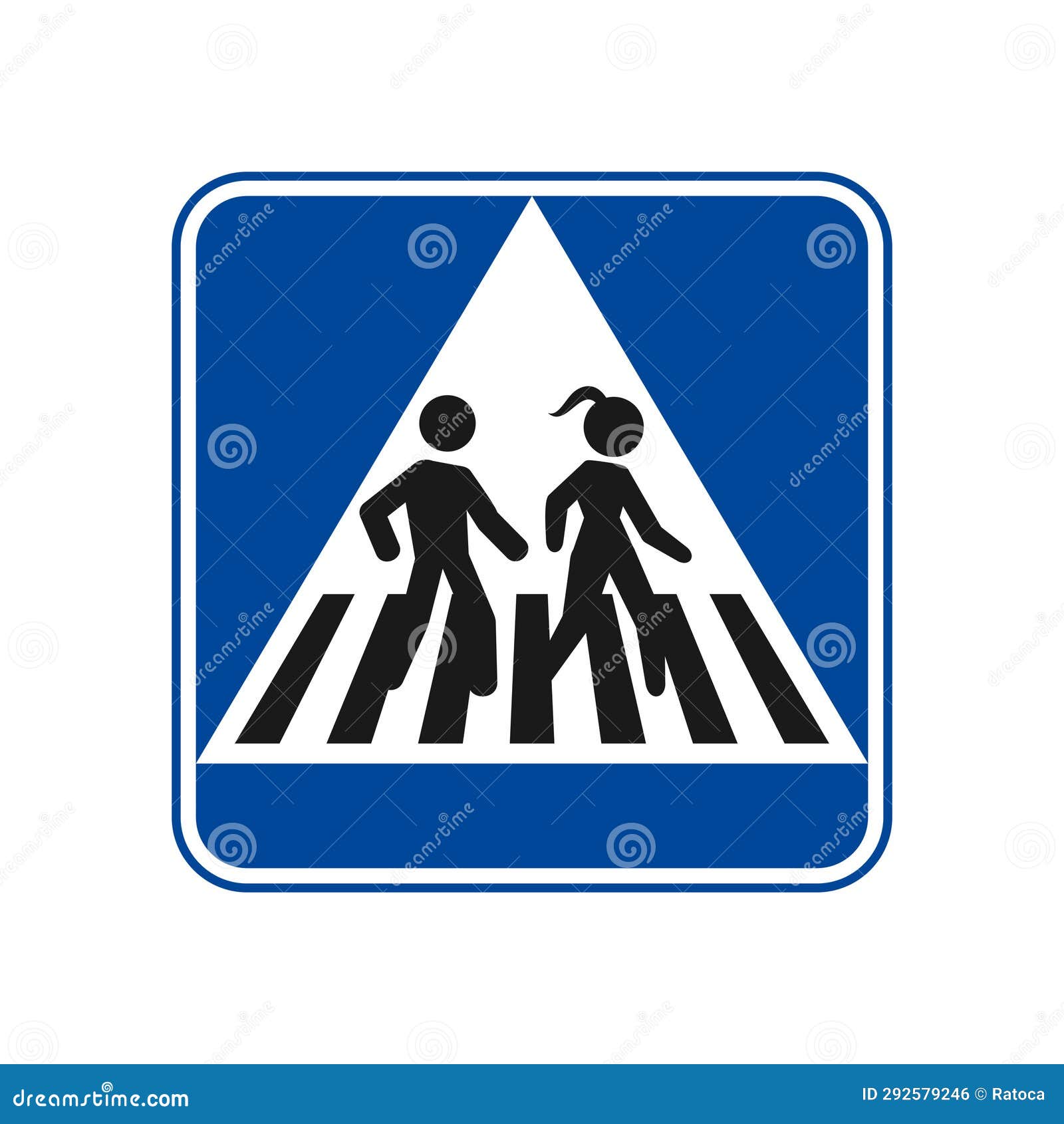Pedestrian crossing symbol stock vector. Illustration of metal - 292579246