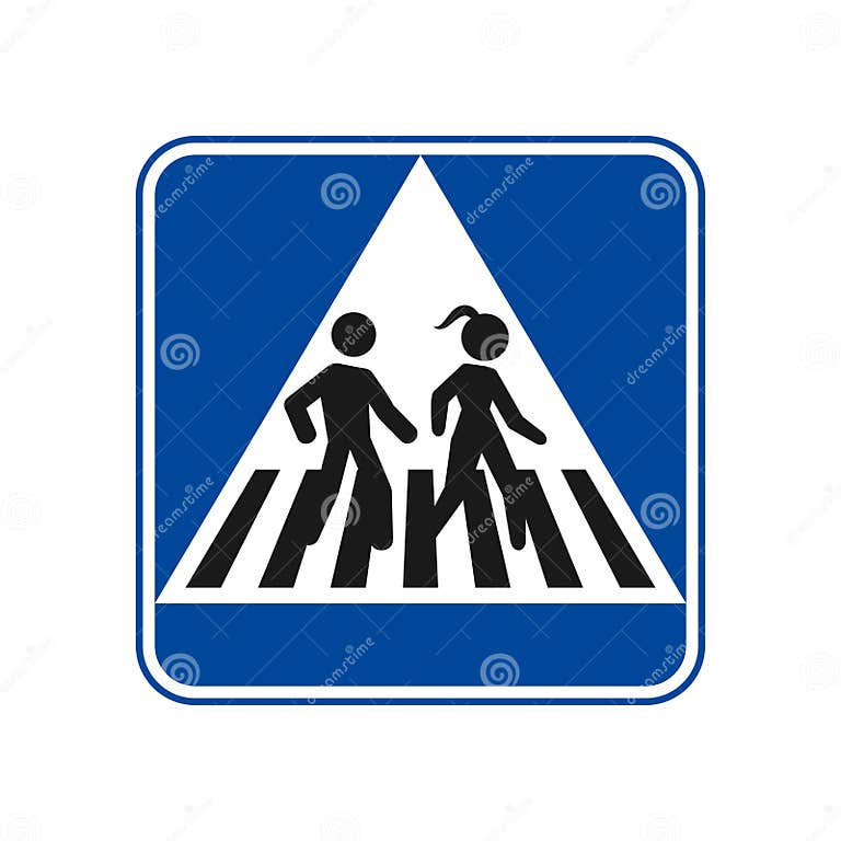 Pedestrian crossing symbol stock vector. Illustration of metal - 292579246