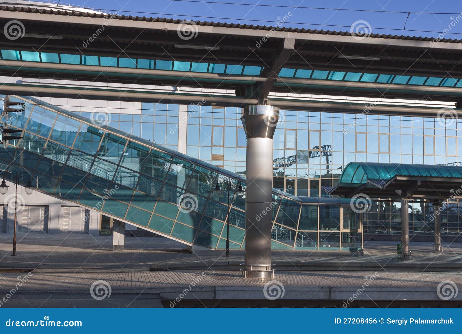 Pedestrian Crossing To Railroad Platform Stock Photo - Image of ...