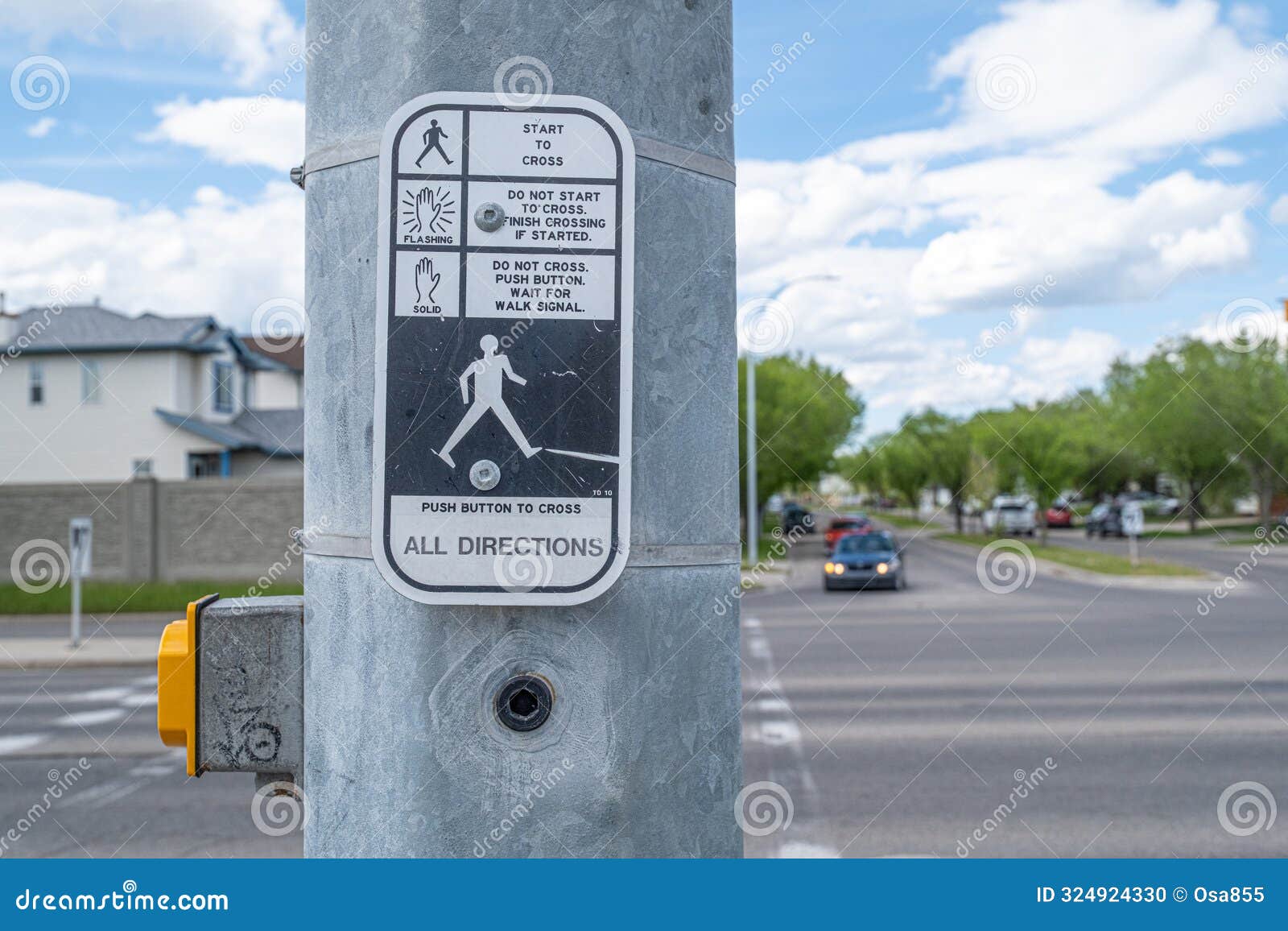 Pedestrian Crossing Traffic Light Signal on Street Intersection Stock ...