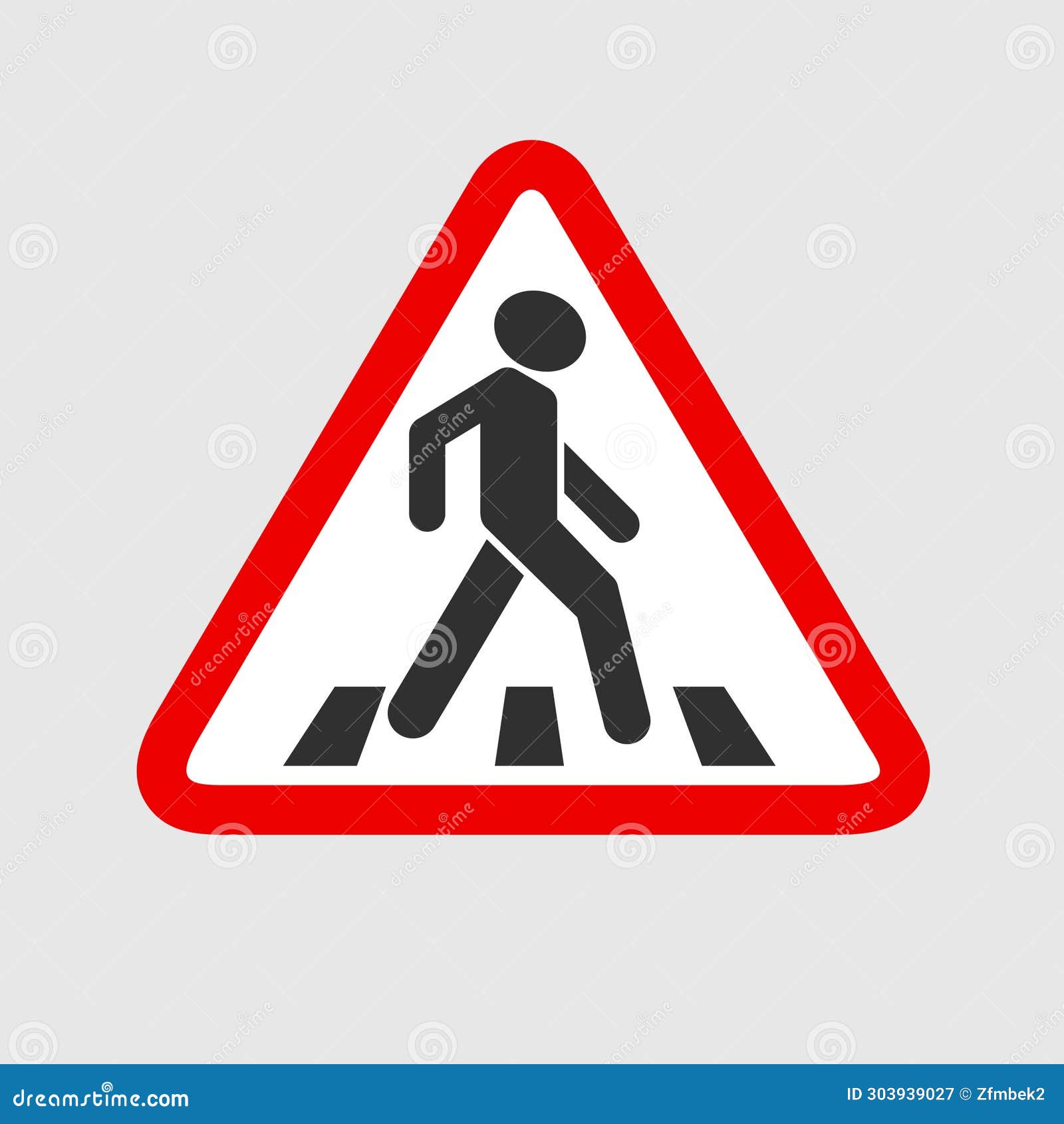 Pedestrian Crossing, Traffic Sign Stock Illustration - Illustration of ...