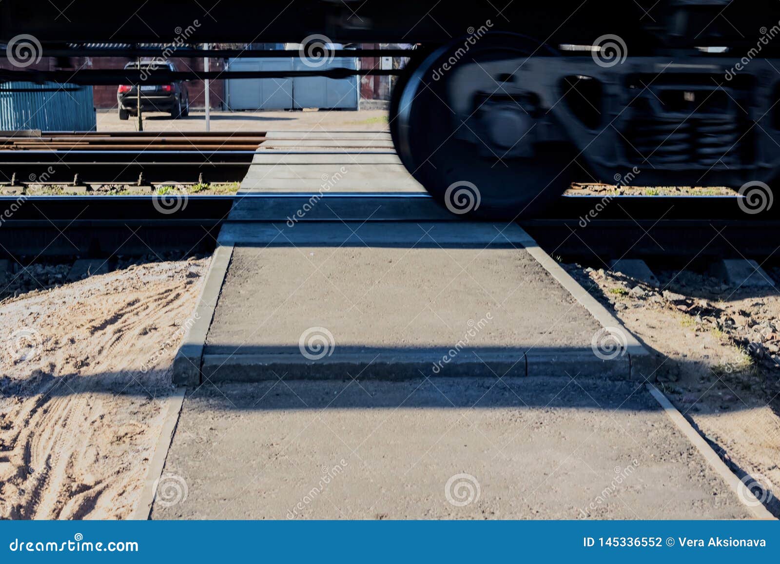 Pedestrian Crossing and Train Wheels Close Up Stock Photo - Image of ...