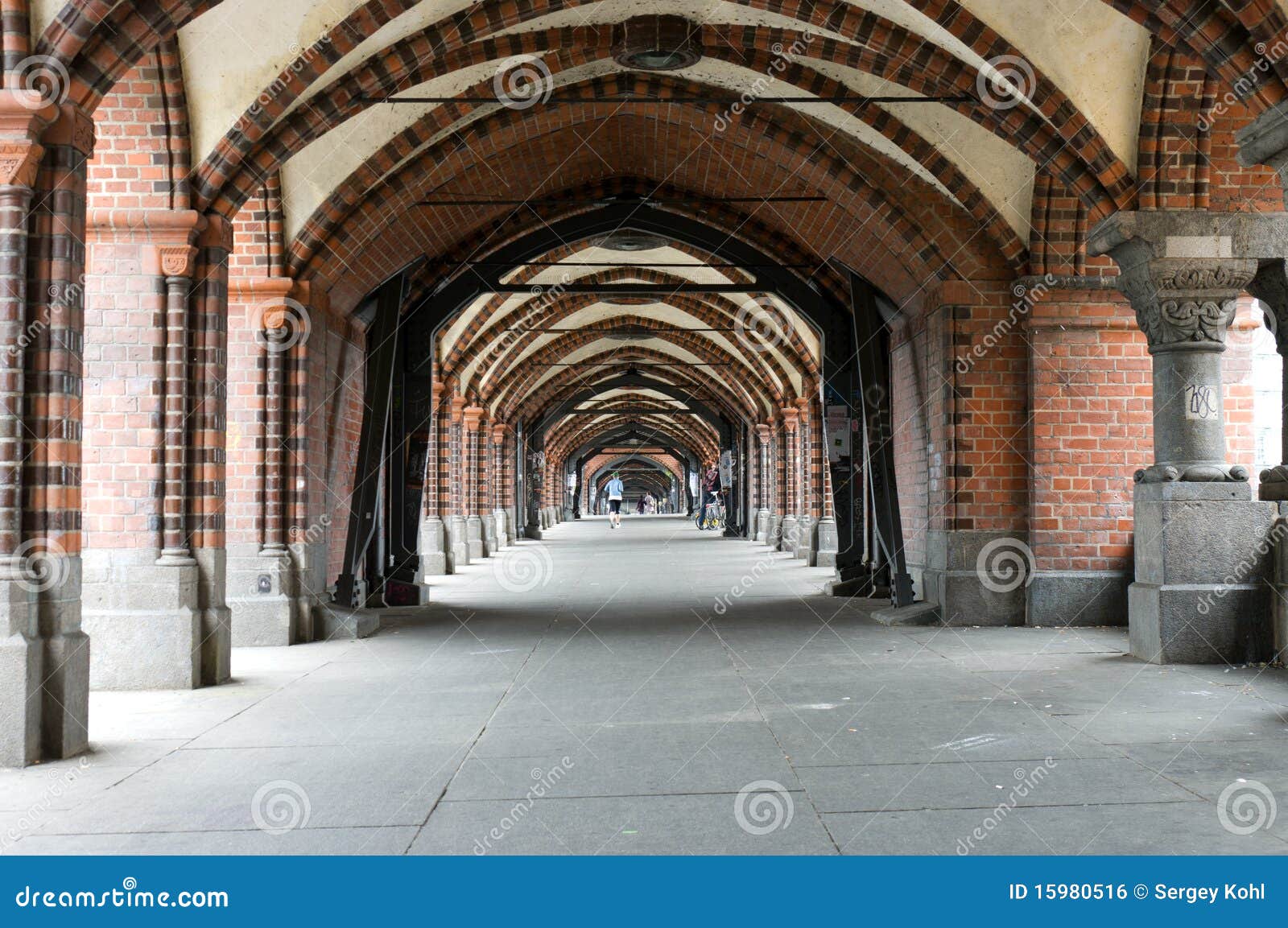 Pedestrian Crossing Under the Bridge Oberbaumbueck Stock Photo - Image ...