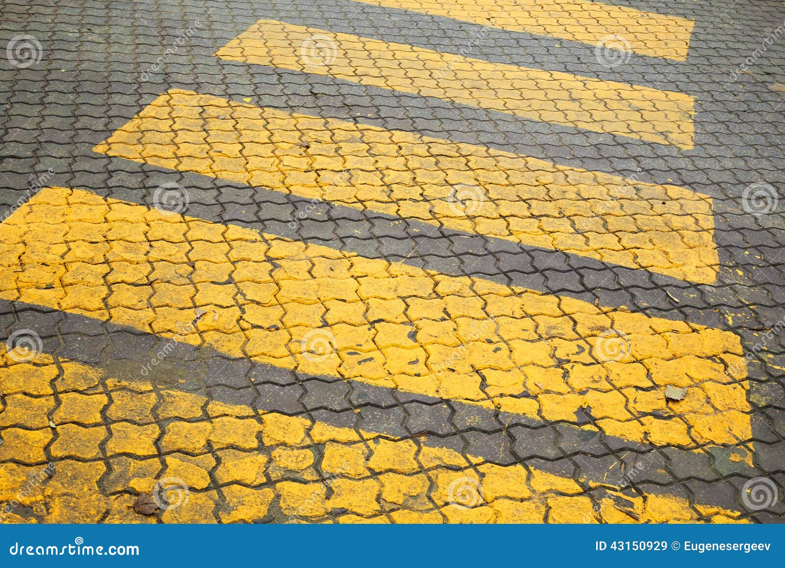 Pedestrian Crossing, Yellow Marking on Road Pavement Stock Image ...